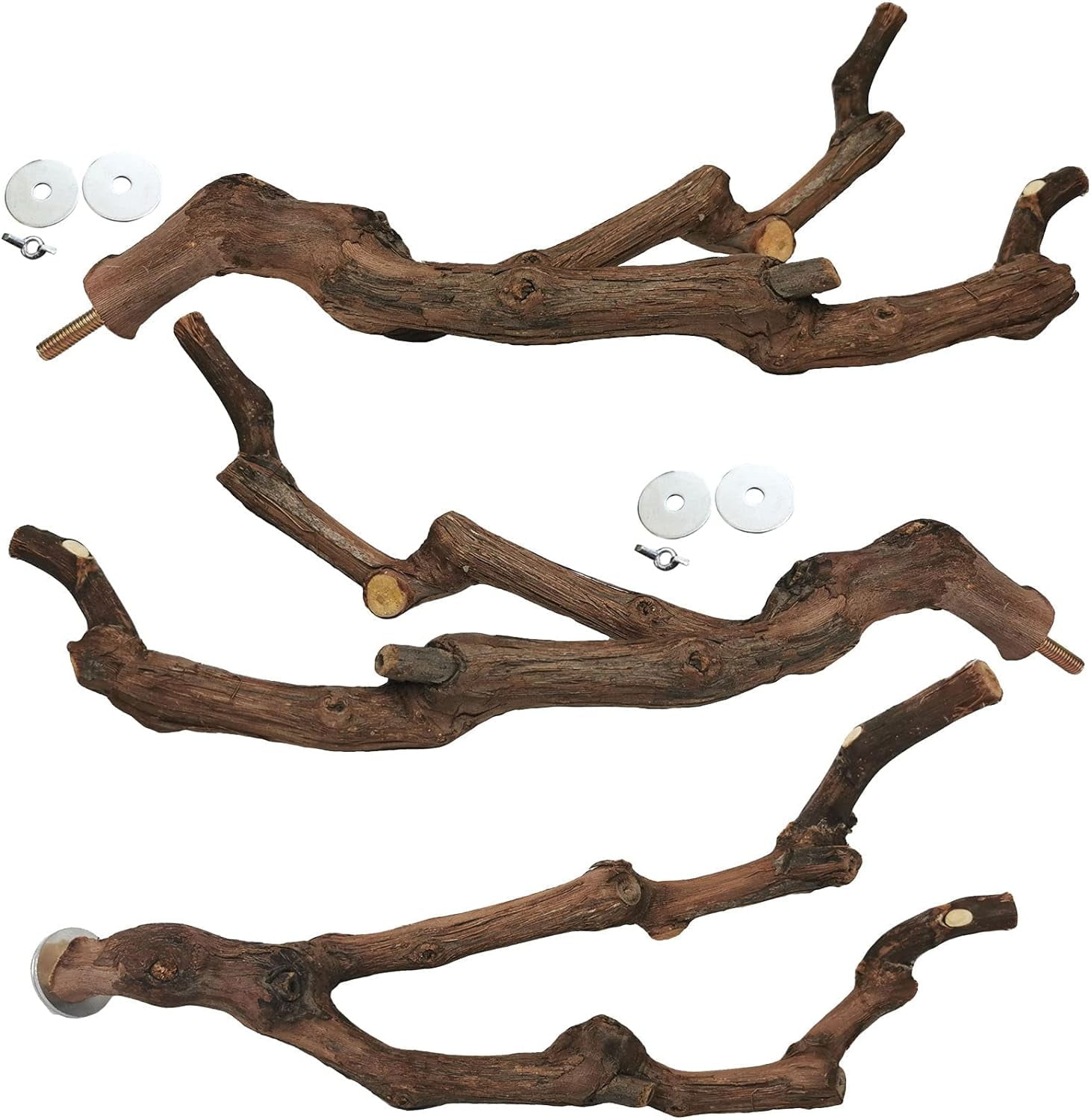 Parrot Perch Bird Stand Pole Wild Grape Stick Paw Grinding Fork ...