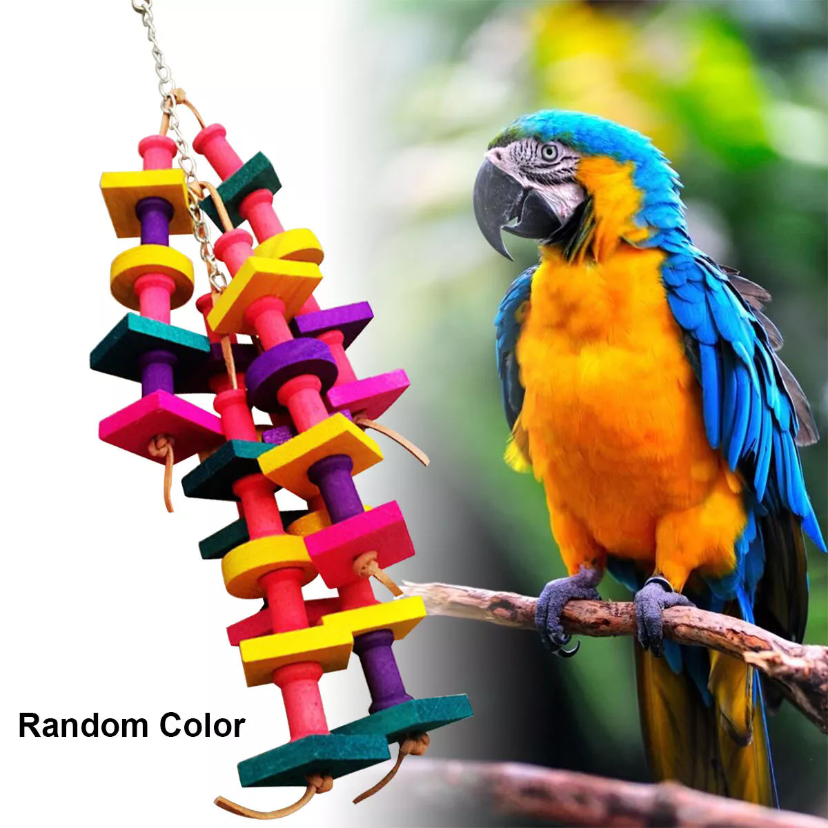 Parrot Pet Bird Chew Toys Perch Budgie Cockatiel Toy Hanging Swing Cage ...
