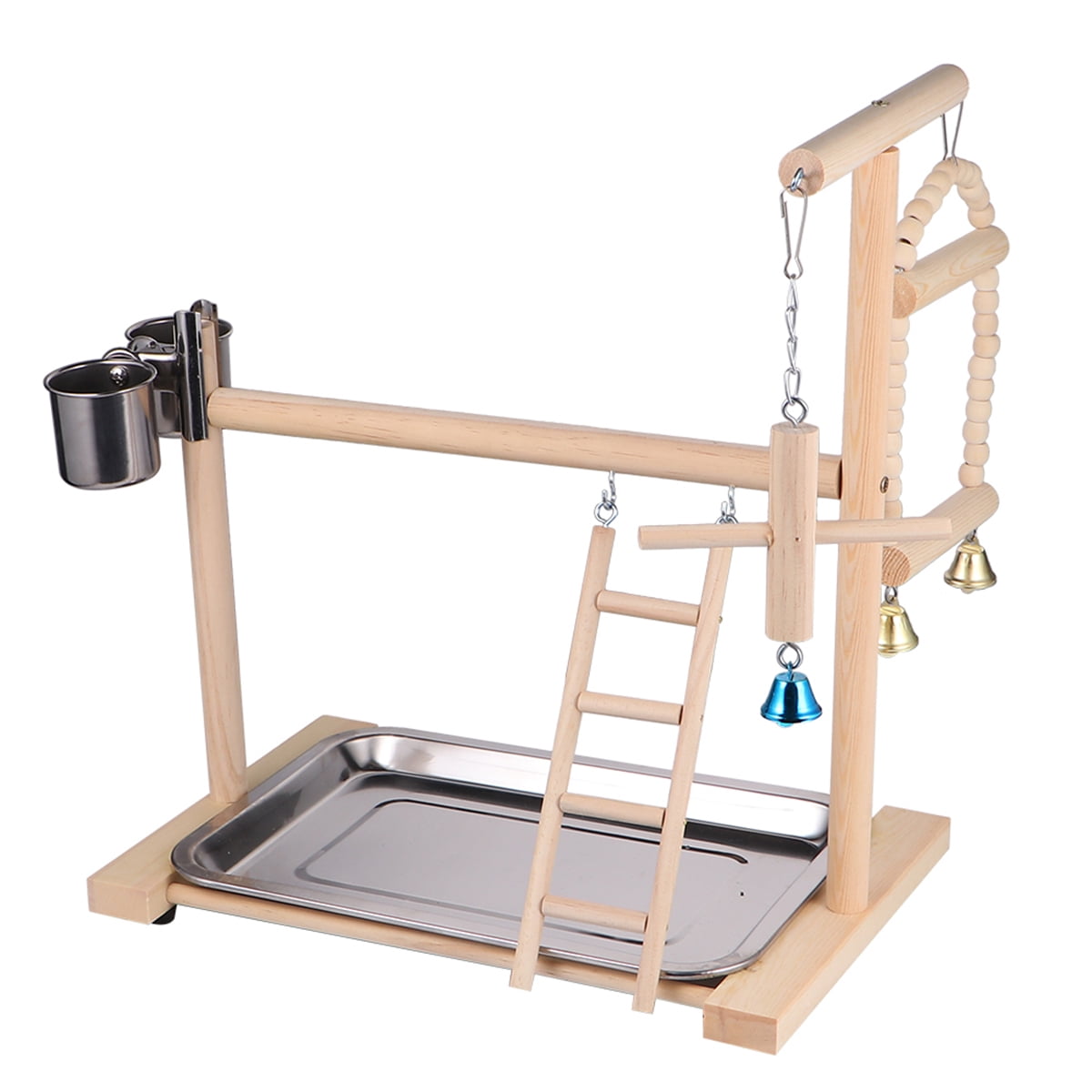 Parrot Playground Bird Play Stand Cockatiel Wood Perch Gym Playpen ...