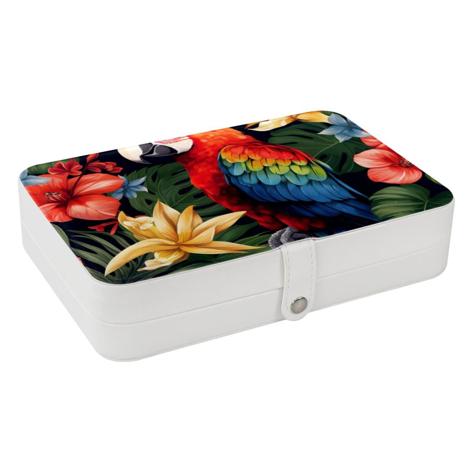 Parrot Portable PU Leather Jewelry Organizer Display Case with ...