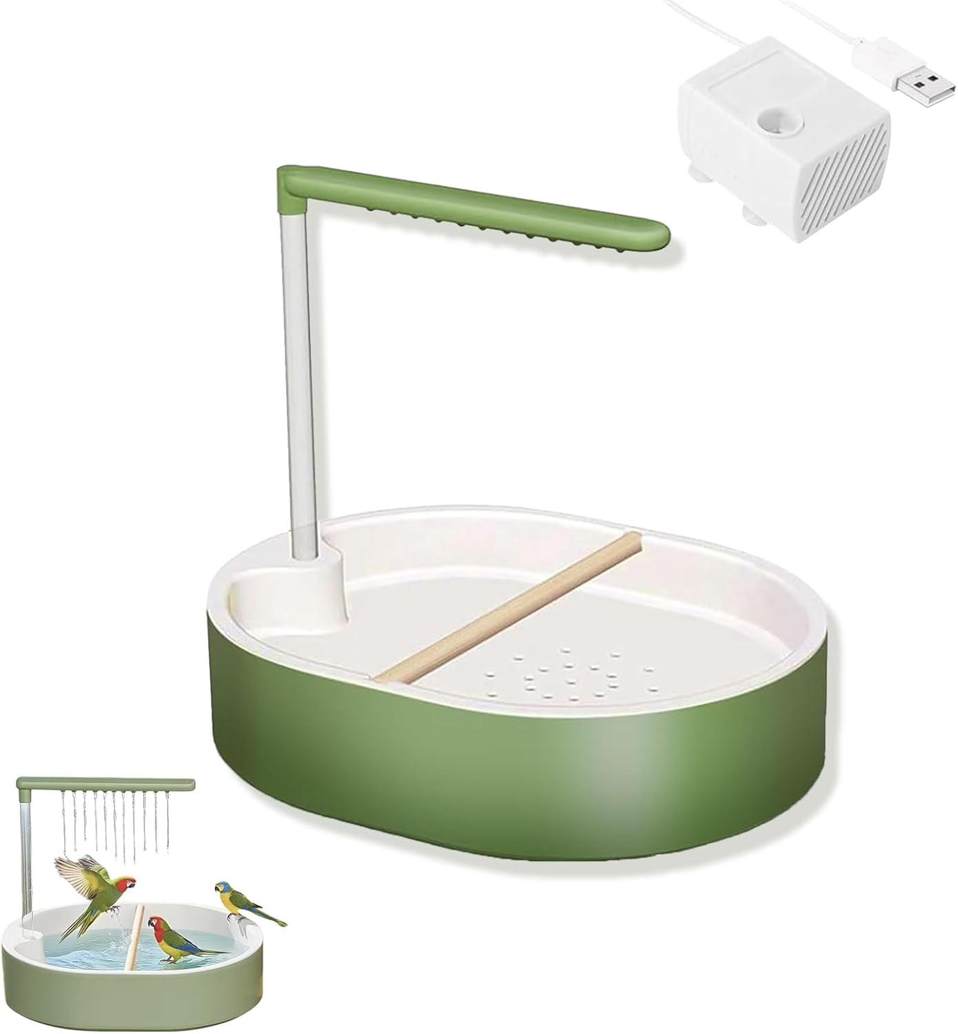 Parrot Shower, Automatic Parakeet Bird Bath with Pump, Large Bird ...