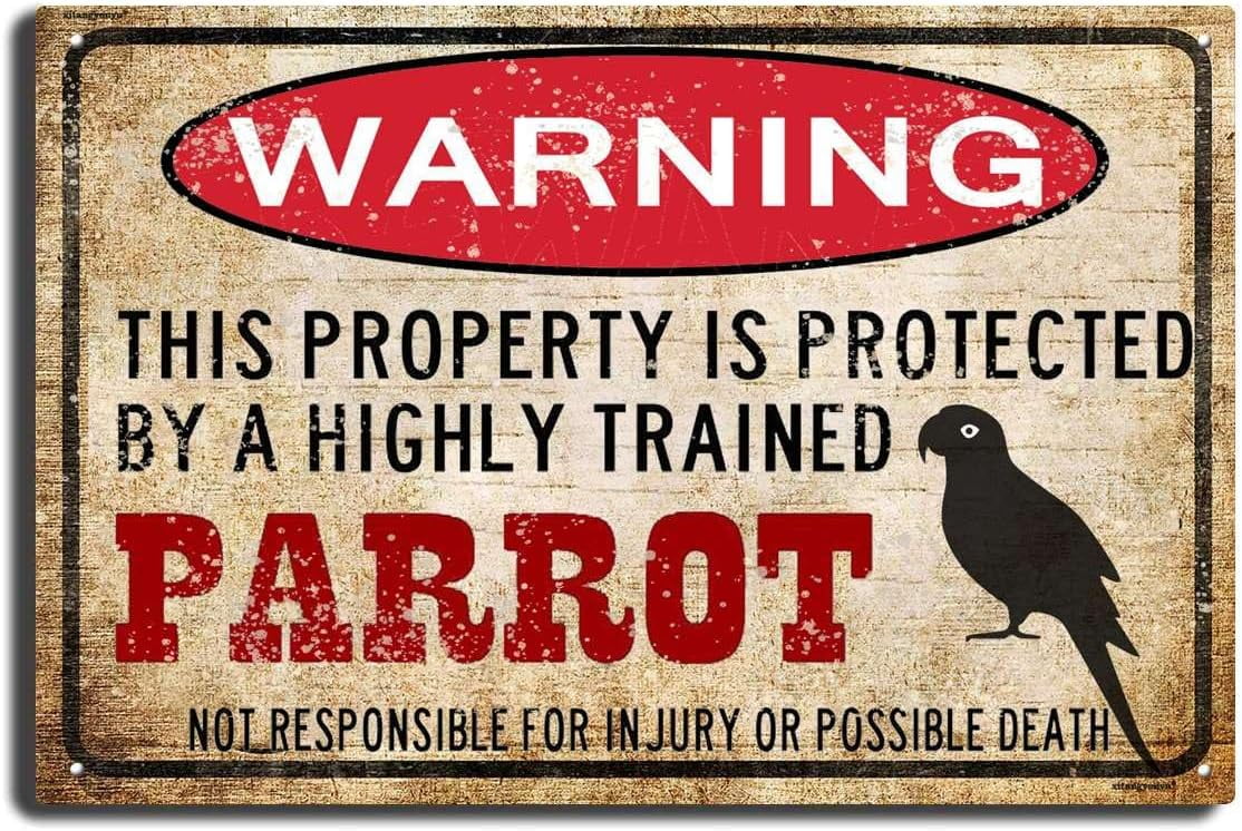 Parrot Sign,Funny Metal Signs,Parrot Accessories,Bird Sign,Parrot ...