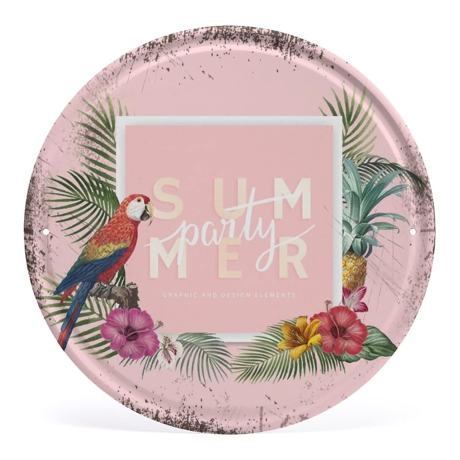 Parrot Summer Party Round Vintage Metal Tin Signs Animal Decorations ...