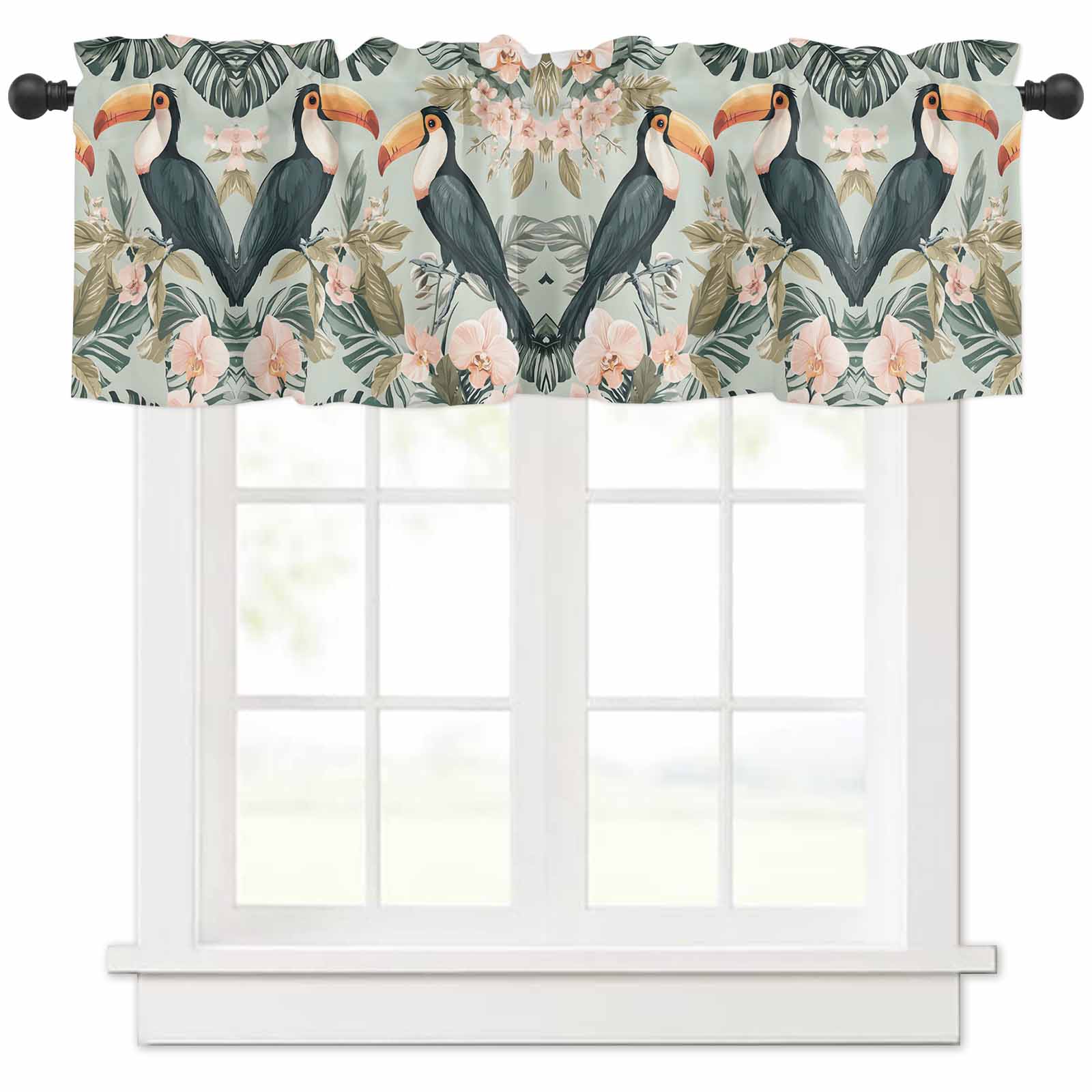 Parrot Summer Valances for Windows Farmhouse Kitchen Curtains Valances ...
