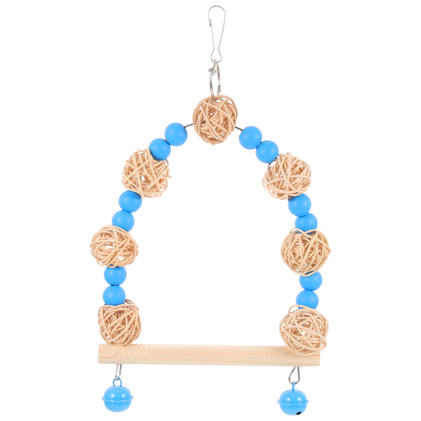 Parrot Swing Foraging Toy Parakeet Toys Large Bird Cages Hammock Blue ...