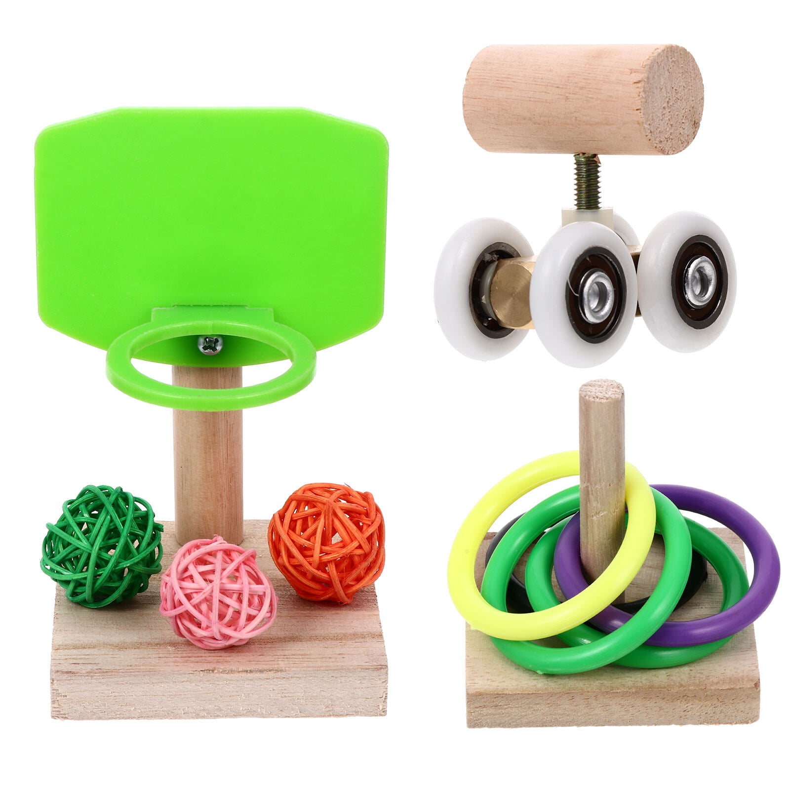 Parrot Toy Toys Bird Set Training Trick Stacking Ring Educational ...