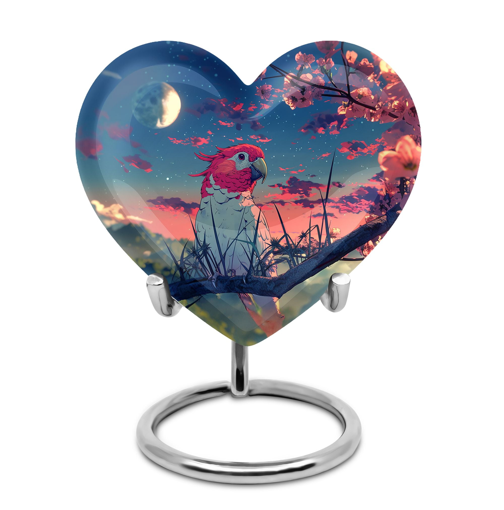 Parrot Twilight Avian Muse - Ashes Urn Adult - Heart Memorial Urn For ...