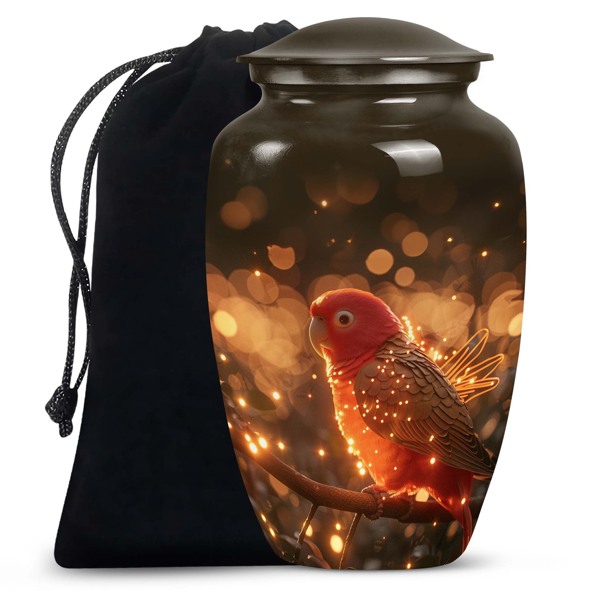 Parrot Twilight Ember Wings - Cremation Urns For Men - Large Decorative ...