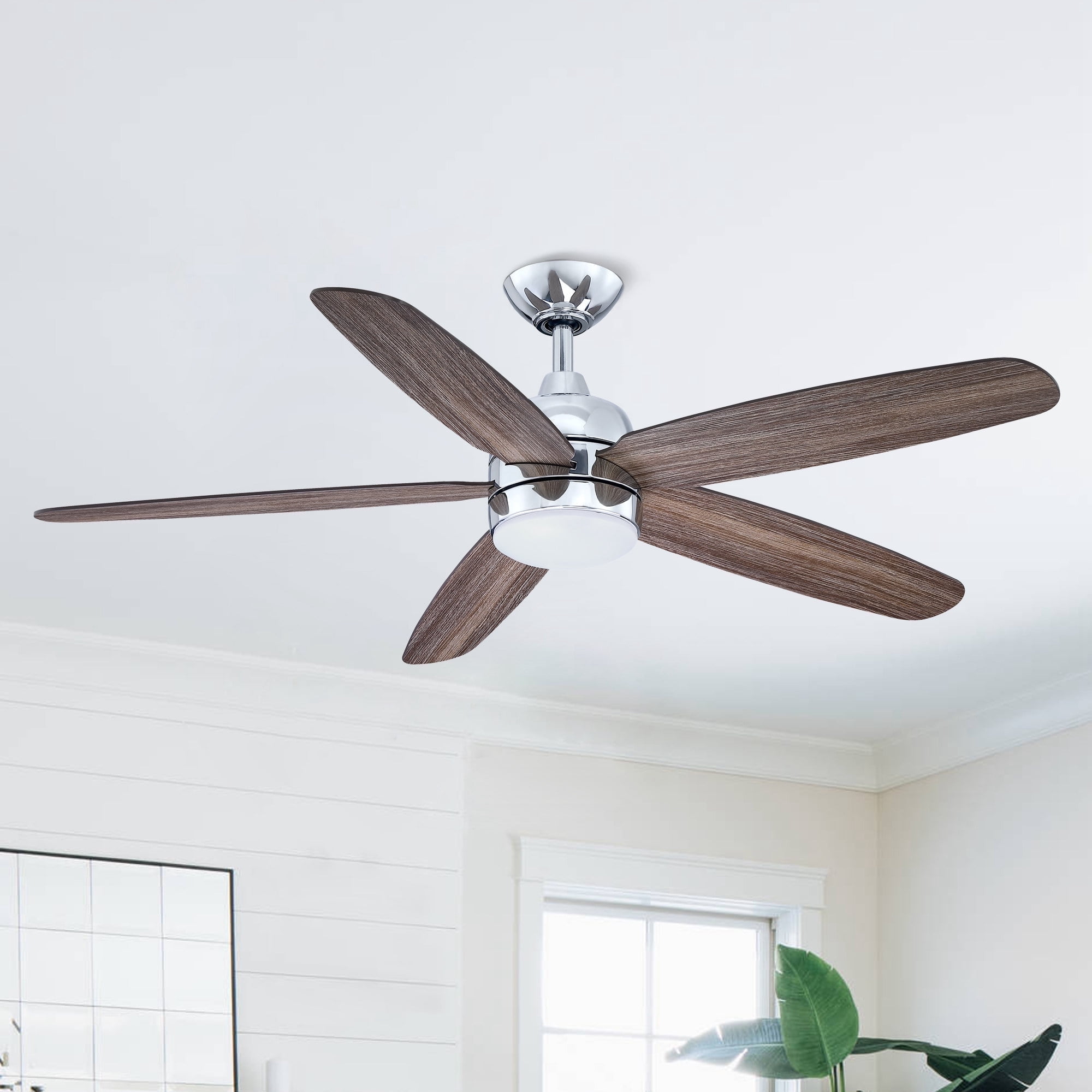 Parrot Uncle 52" Farmhouse 5-Blade LED Ceiling Fan with Remote Control ...