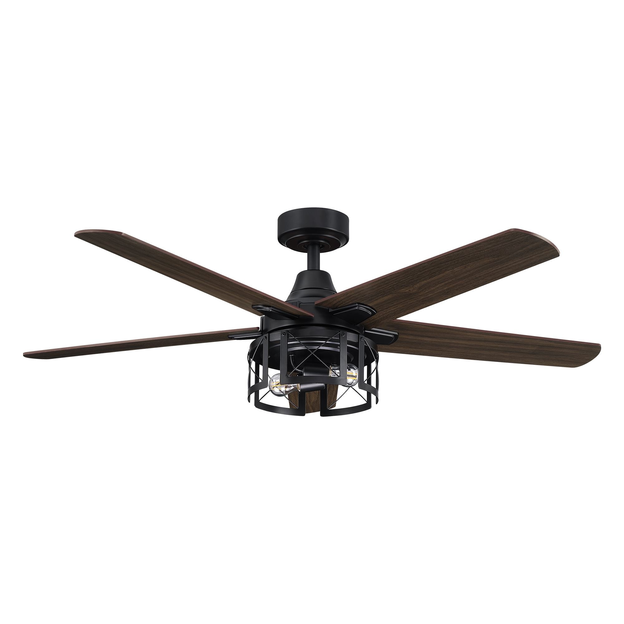 Parrot Uncle 52 inch Black Ceiling Fan with Lights and Remote Control ...