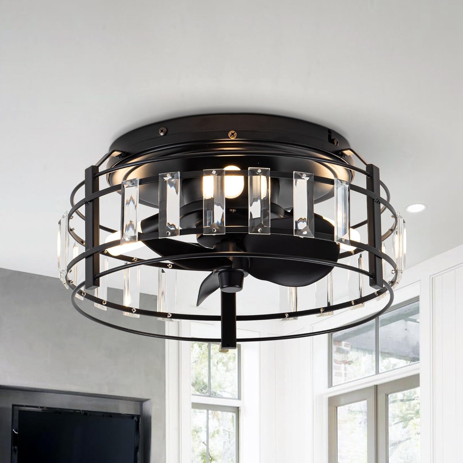 Parrot Uncle Ceiling Fans with Lights Flush Mount Small Low Profile ...