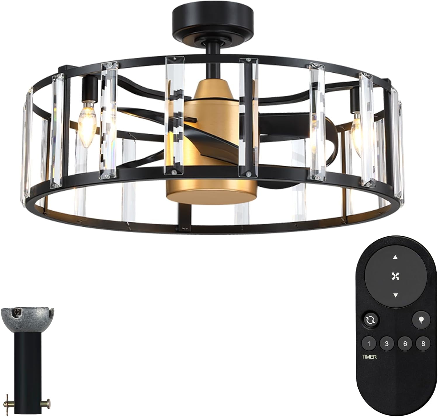 Parrot Uncle Ceiling Fans with Lights and Remote Caged Bedroom Ceiling ...