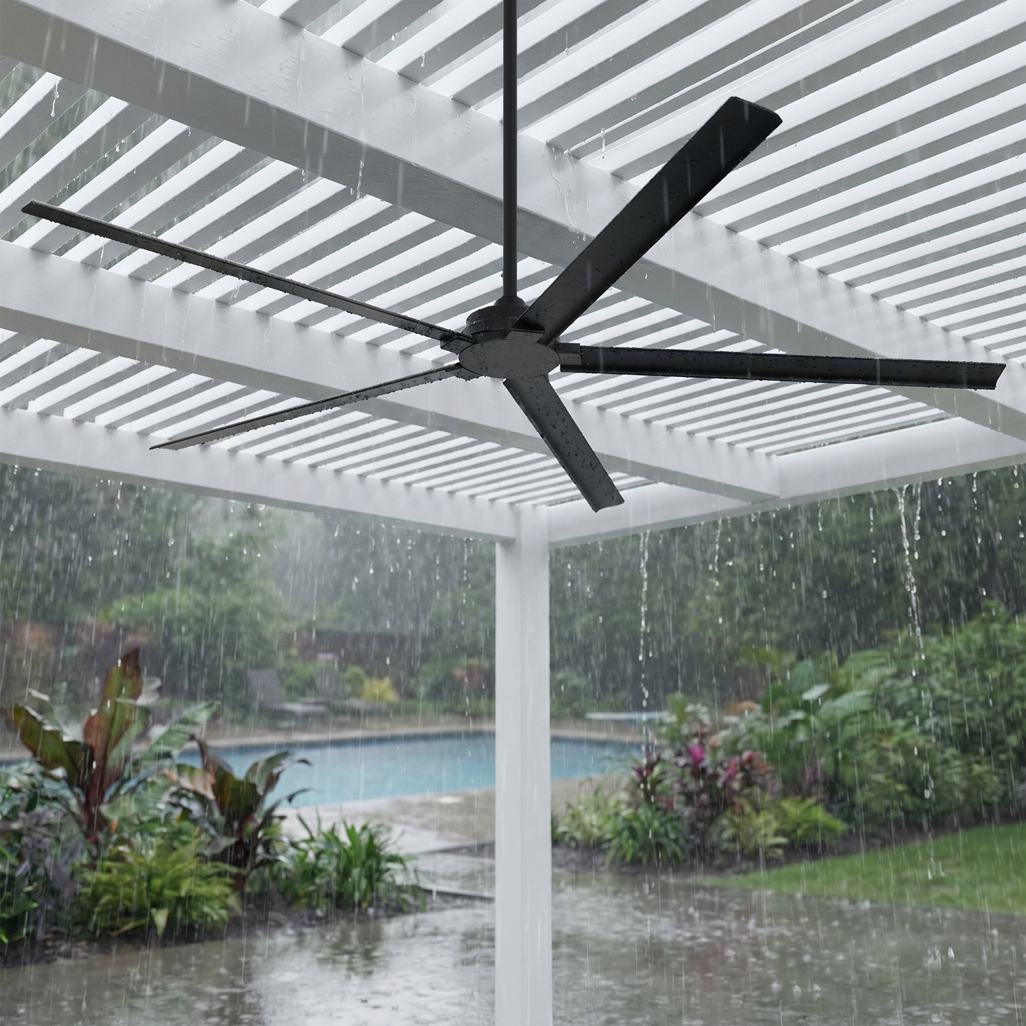 Parrot Uncle 72" Industrial Outdoor IPX4 Waterproof Black Aluminum ...