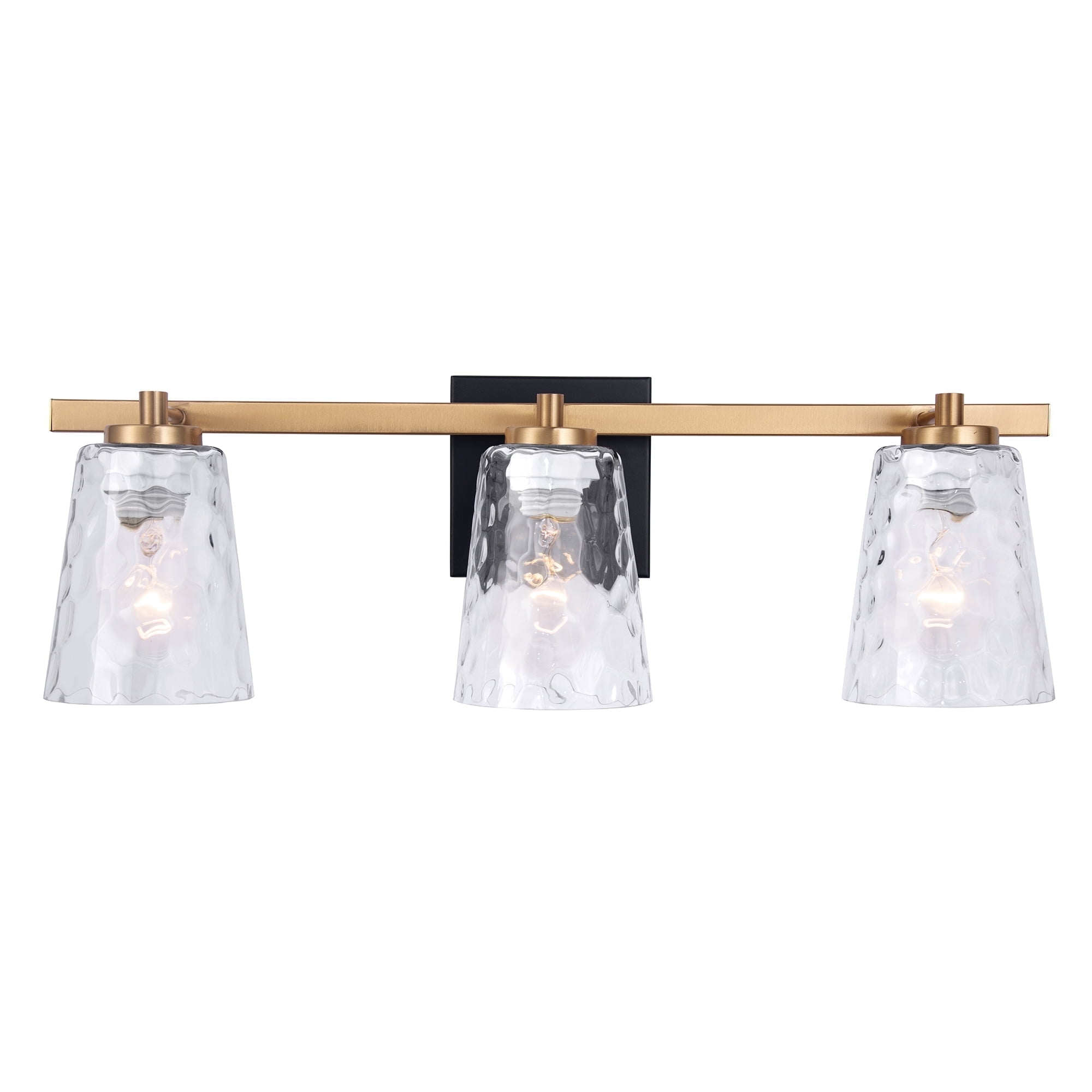 Modern 3-Light Gold Vanity Ligh with Glass Shade - Walmart.com