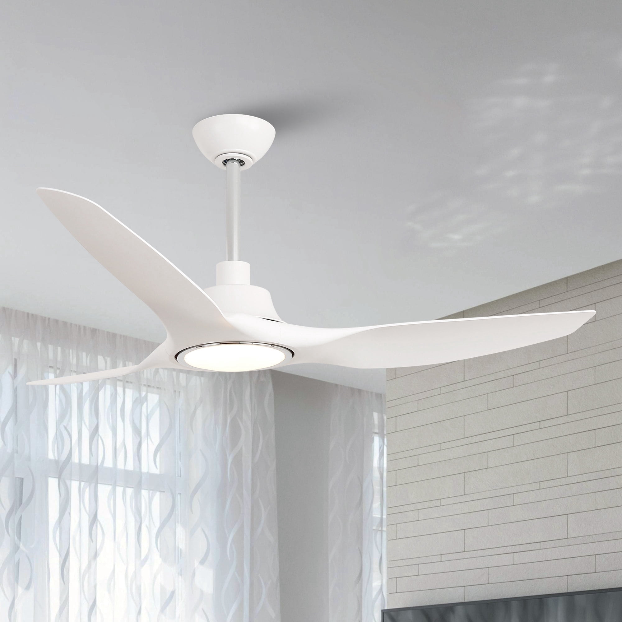 Parrot Uncle Modern 52" Propeller White LED Smart Ceiling Fan, Alexa ...