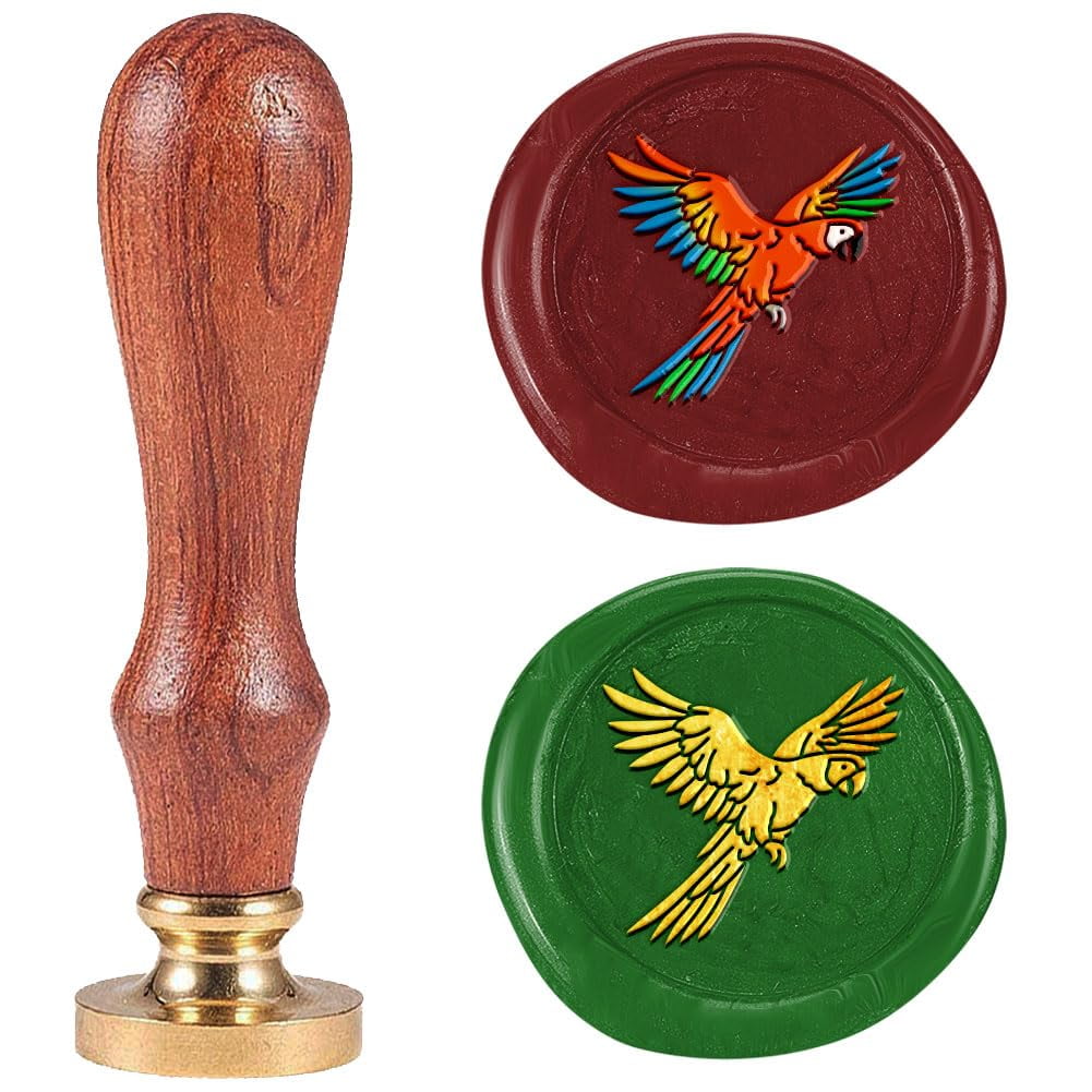 Parrot Wax Seal Stamp 1" Retro Bird Sealing Stamps Removable Brass Head ...