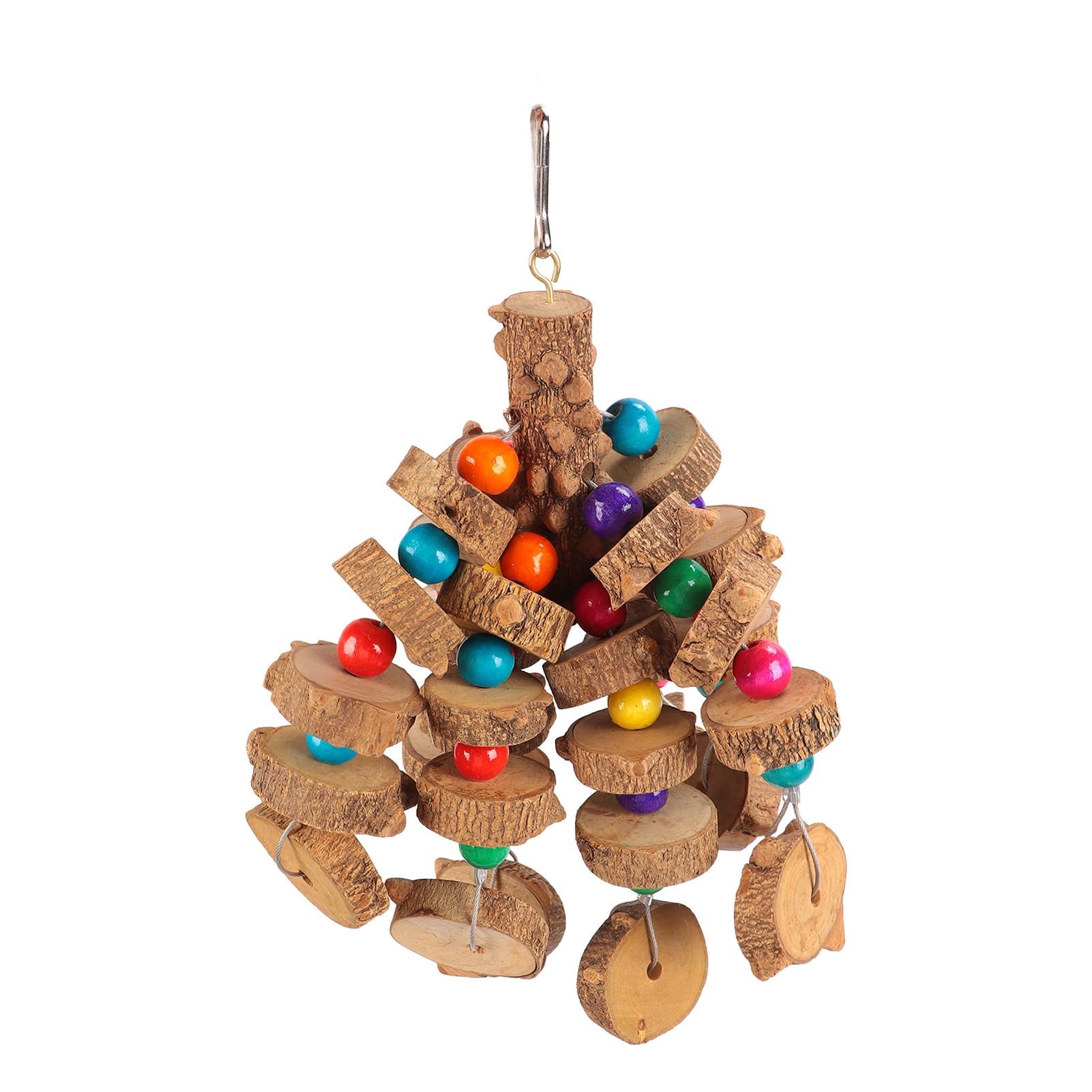 Parrots Chewing Toy Wooden Colorful Safe Hanging Bird Bite Blocks Toy ...