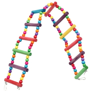 Dilwe 3Sizes Pet Ladder Bridge Steps Climbing Swing Wooden Mouse Rat ...