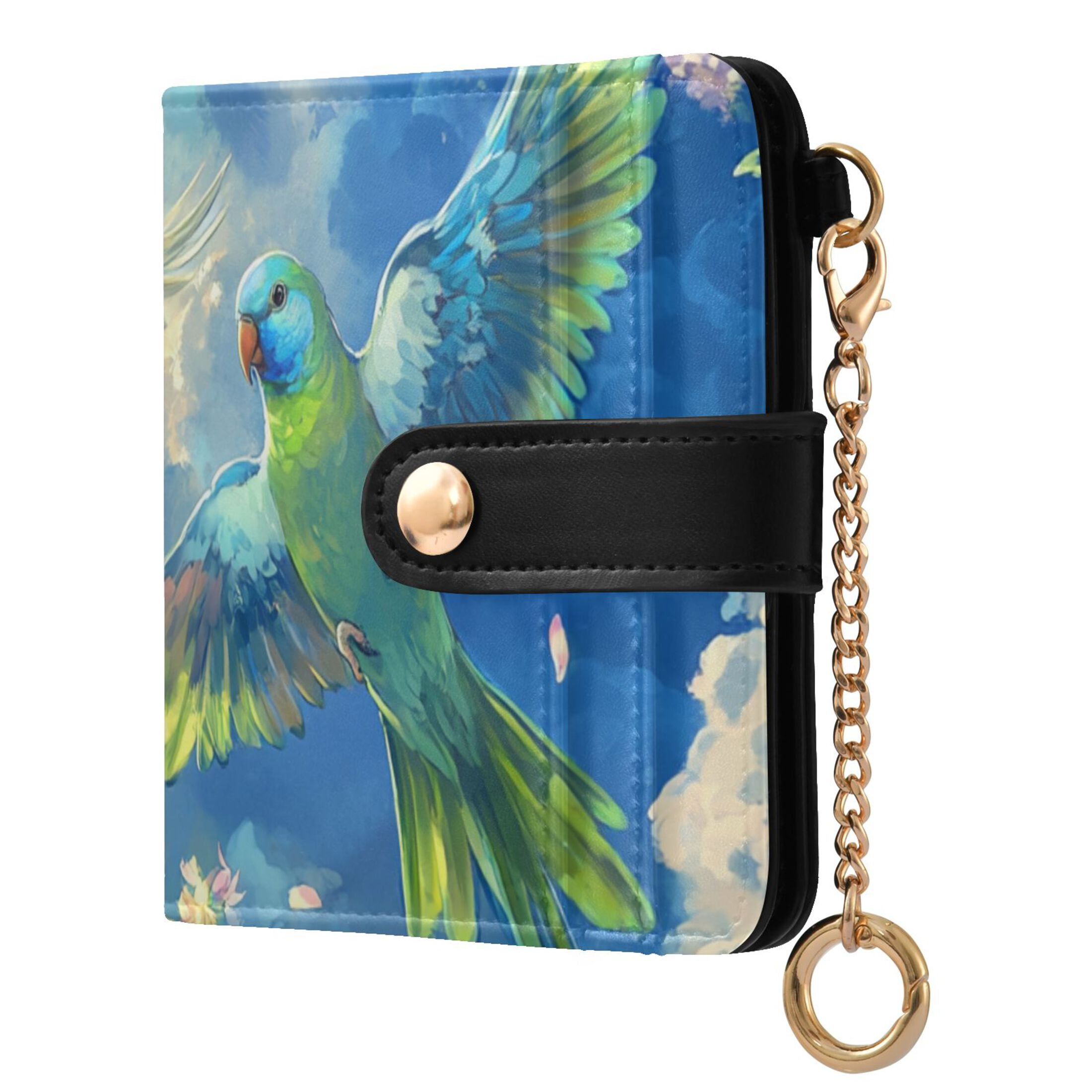 Parrots Flying on Beautiful Sky Women's Wallet PU Leather Card Cases ...