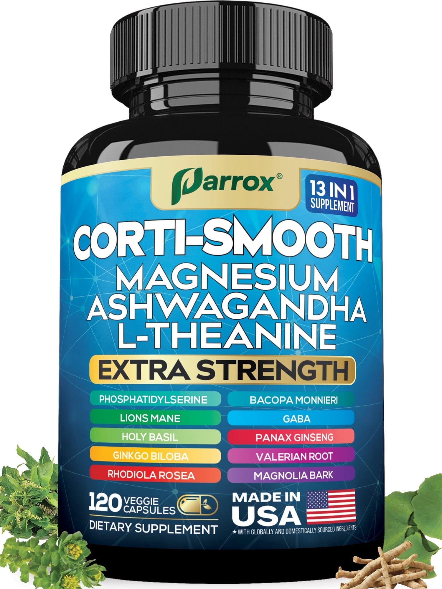 Parrox Corti-Smooth Cortisol Supplement Magnesium, L-Theanine ...