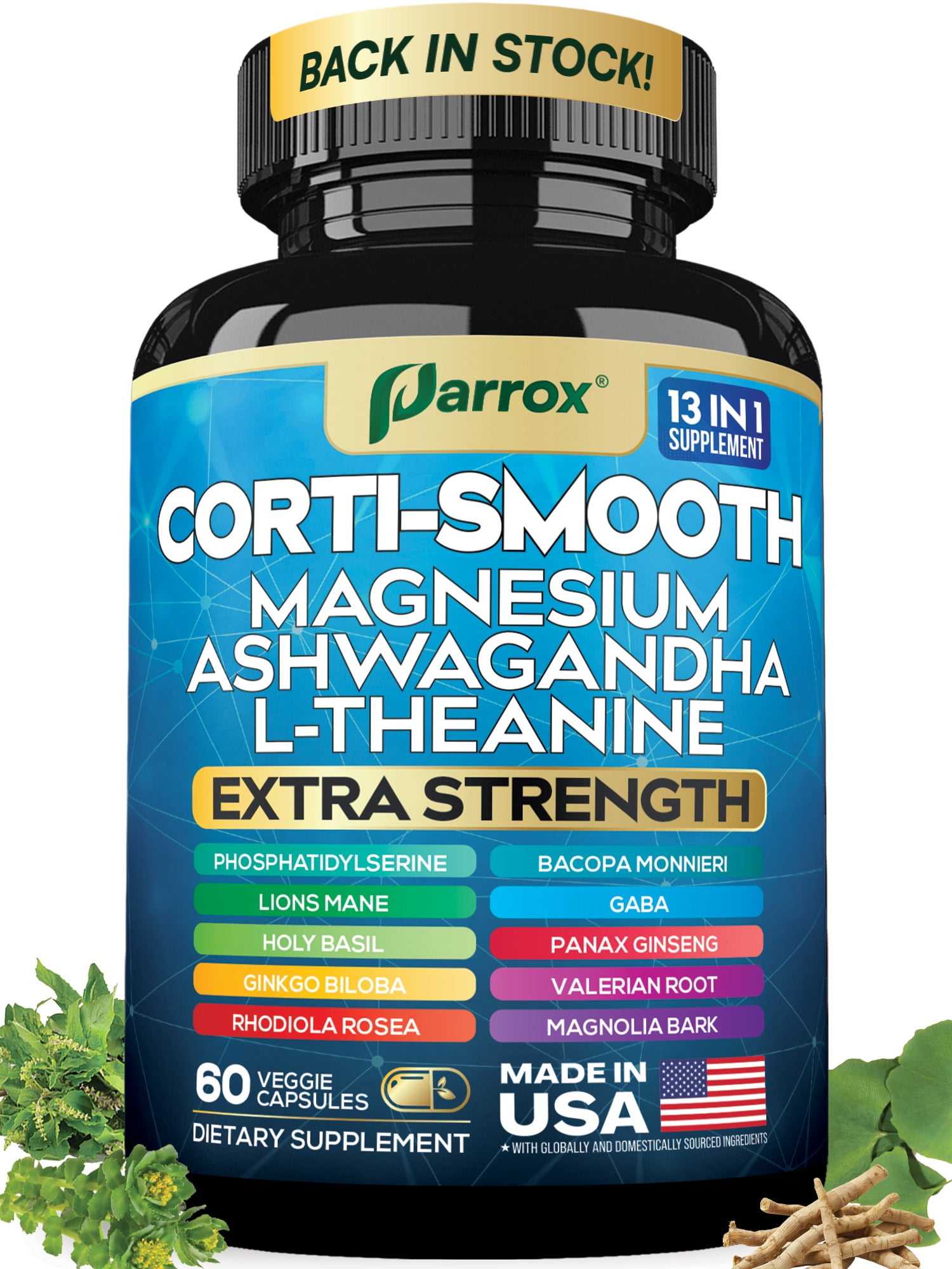 Parrox Corti-Smooth Cortisol Supplement Magnesium, L-Theanine ...
