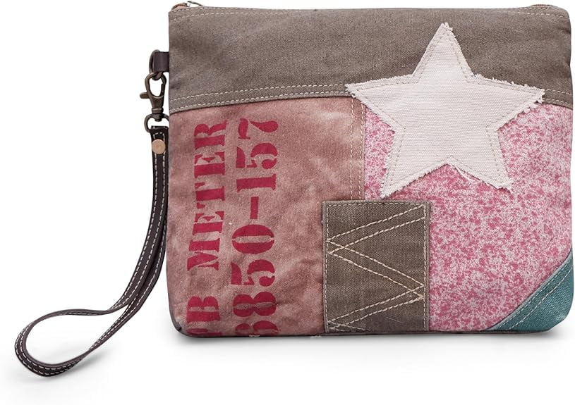 Parrys Leather World Women's Upcycled Canvas Clutch Wallet Purse Cell ...