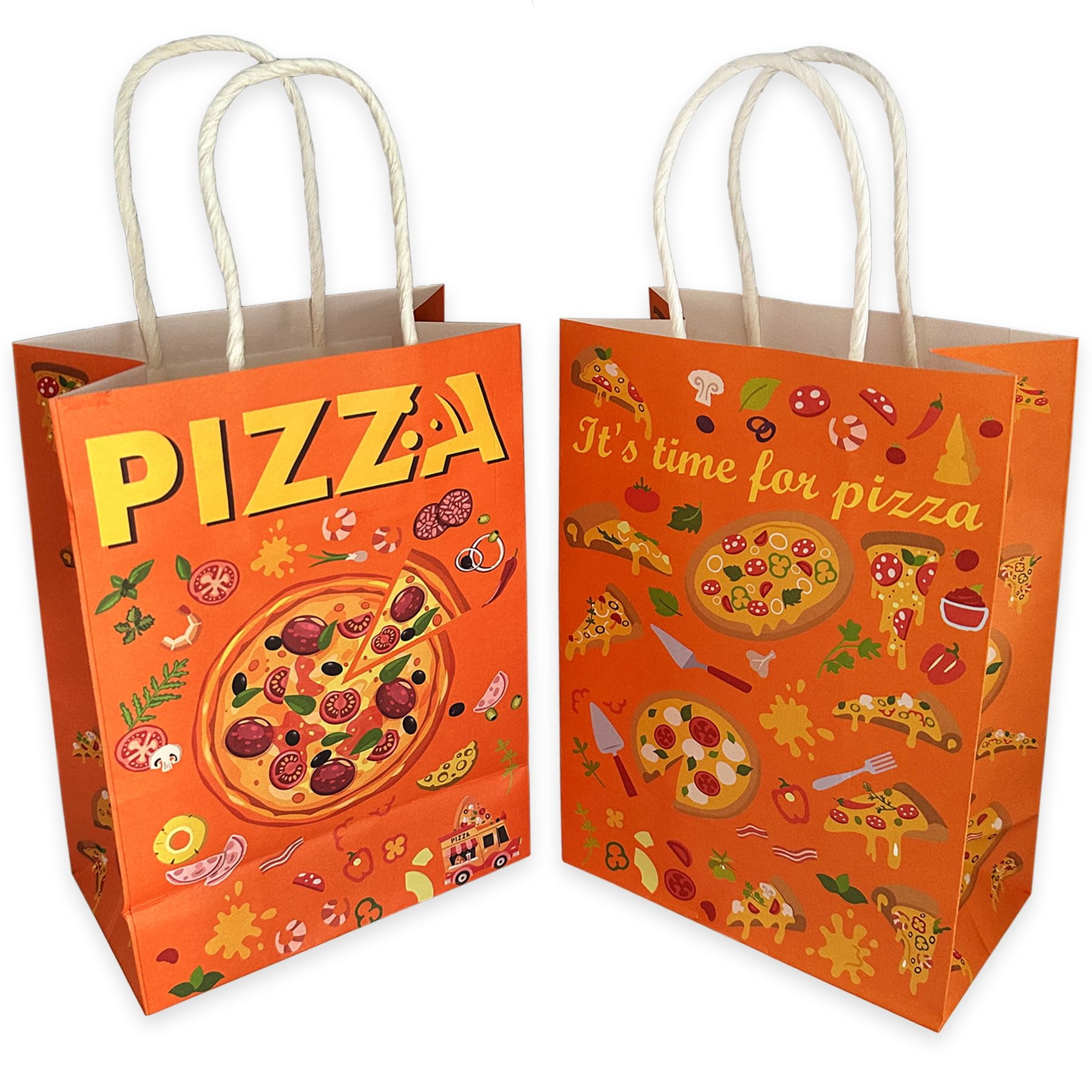 ParsNuntio Pizza Party Paper TSF6 Gift Bags Decorations Pizza Birthday Party Favors Pizza Candy ...