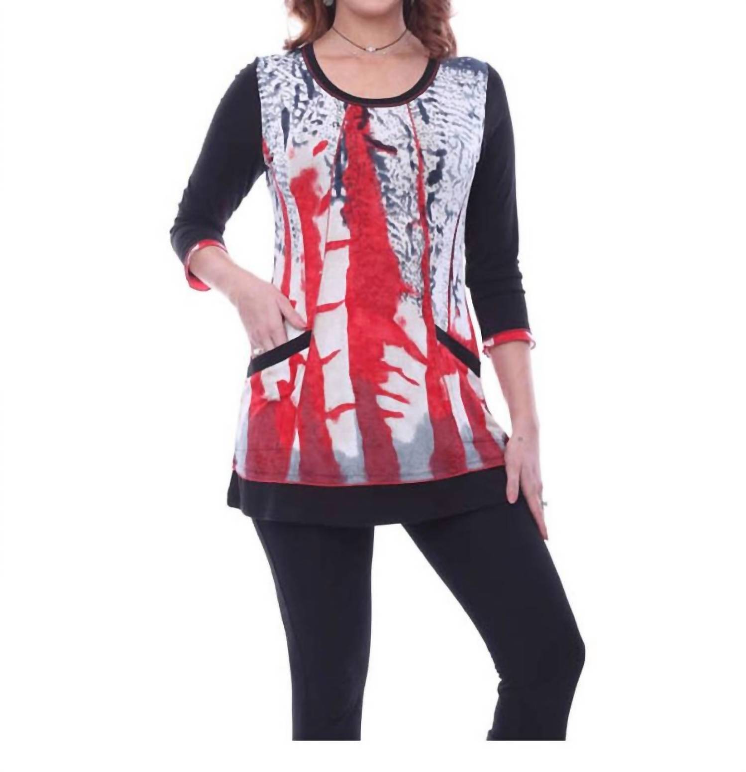 Parsley & Sage Barbara Pocket Panel Tunic - Walmart.com