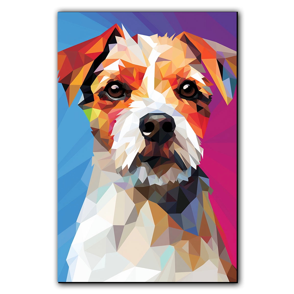 Parson Russell Terrier Dog Art Canvas, Pet Wall, Polygon Art Print on ...