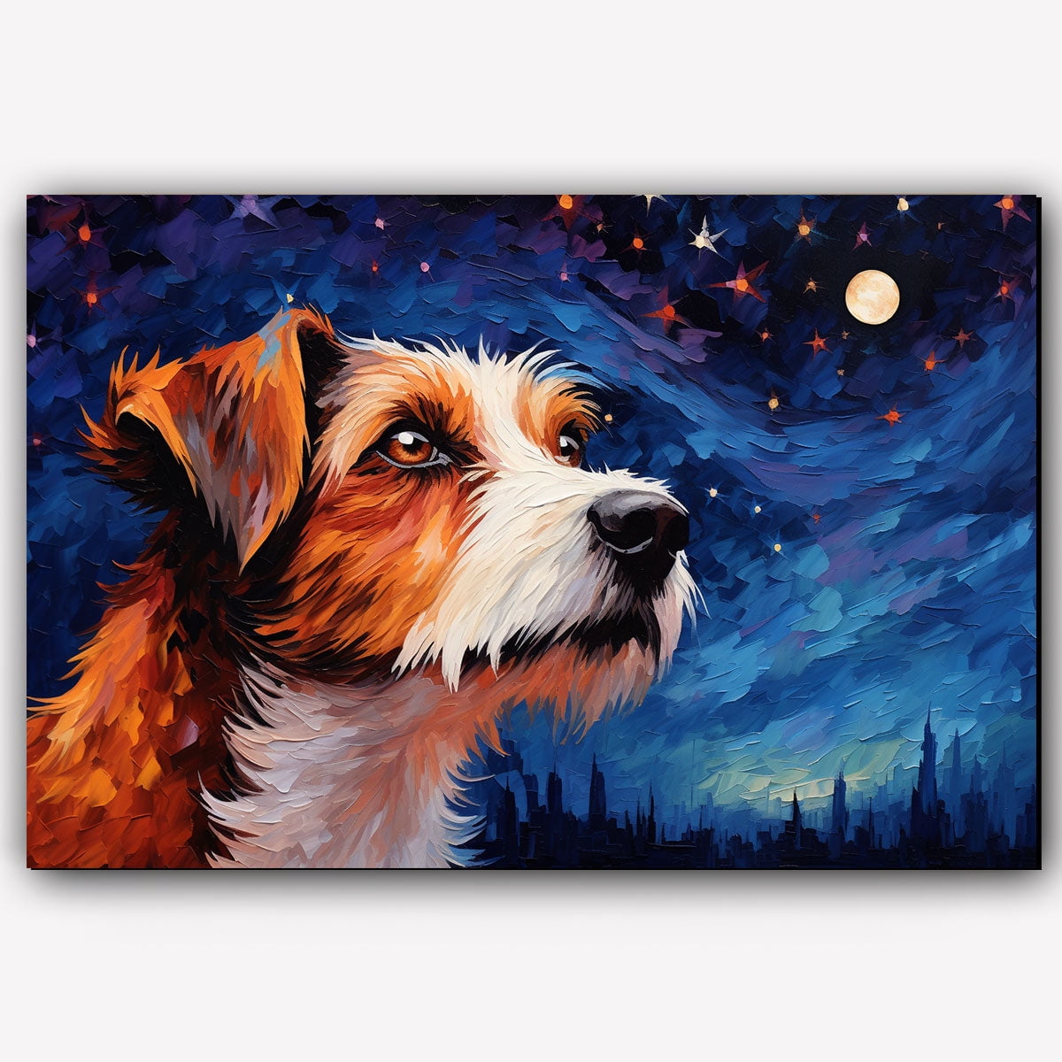 Parson Russell Terrier Dog Art Print Canvas, Wall art Painting Decor ...