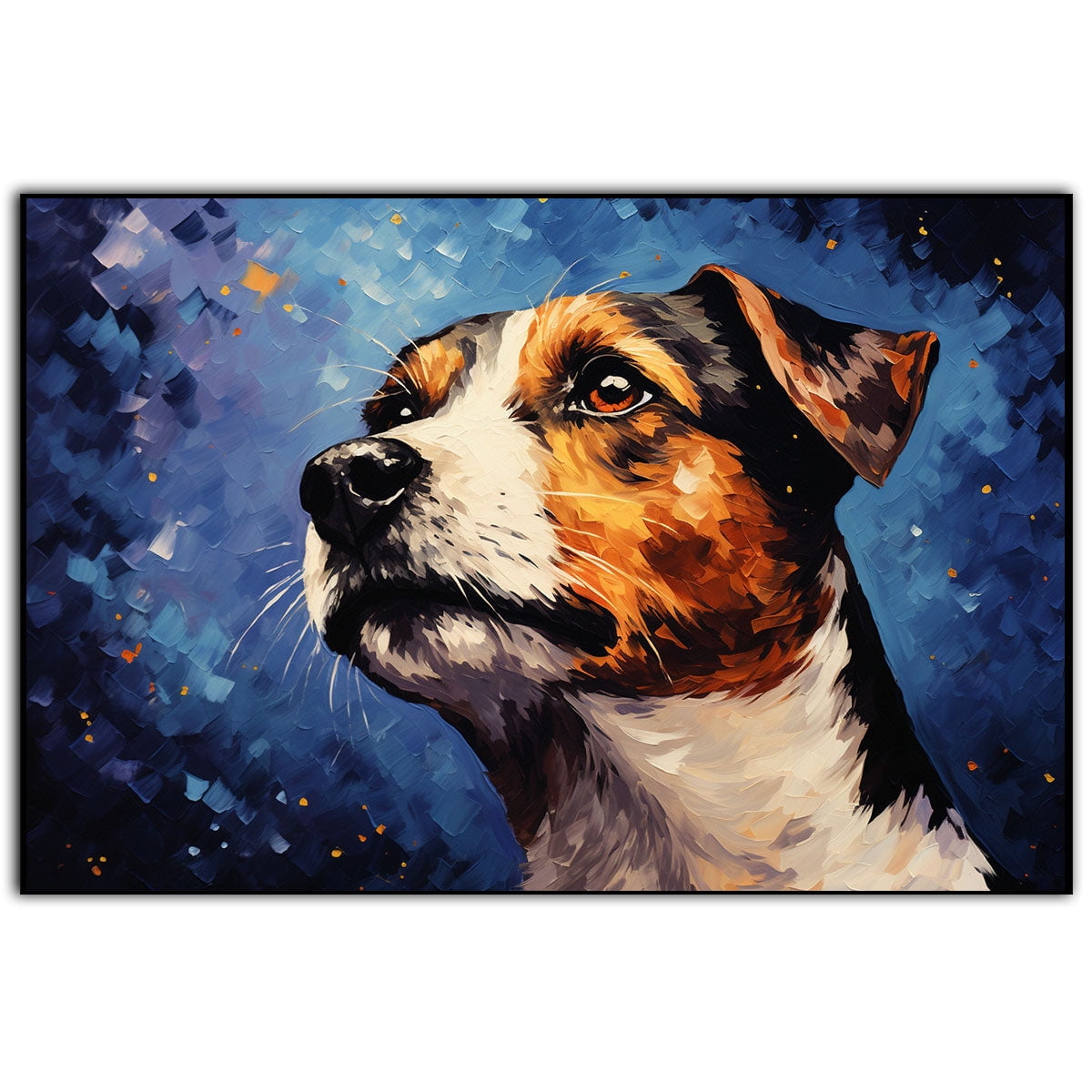 Parson Russell Terrier Dog Canvas Prints of Starry Night Paintings Wall ...