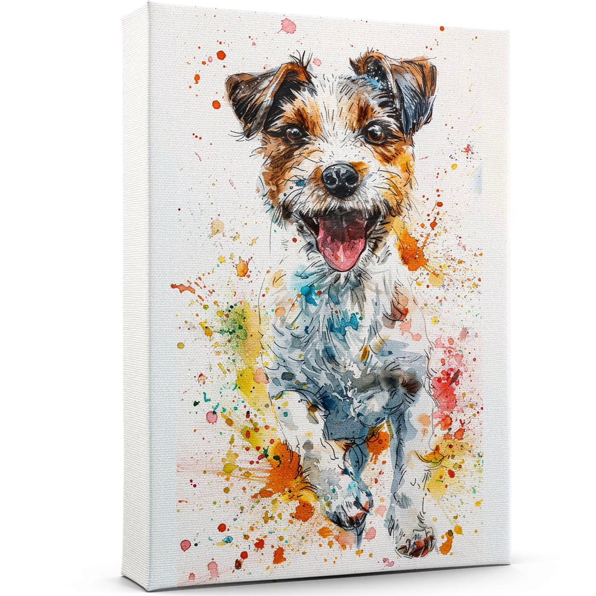 Parson Russell Terrier Dog Canvas Wall Art Prints,Watercolor Dog Art ...