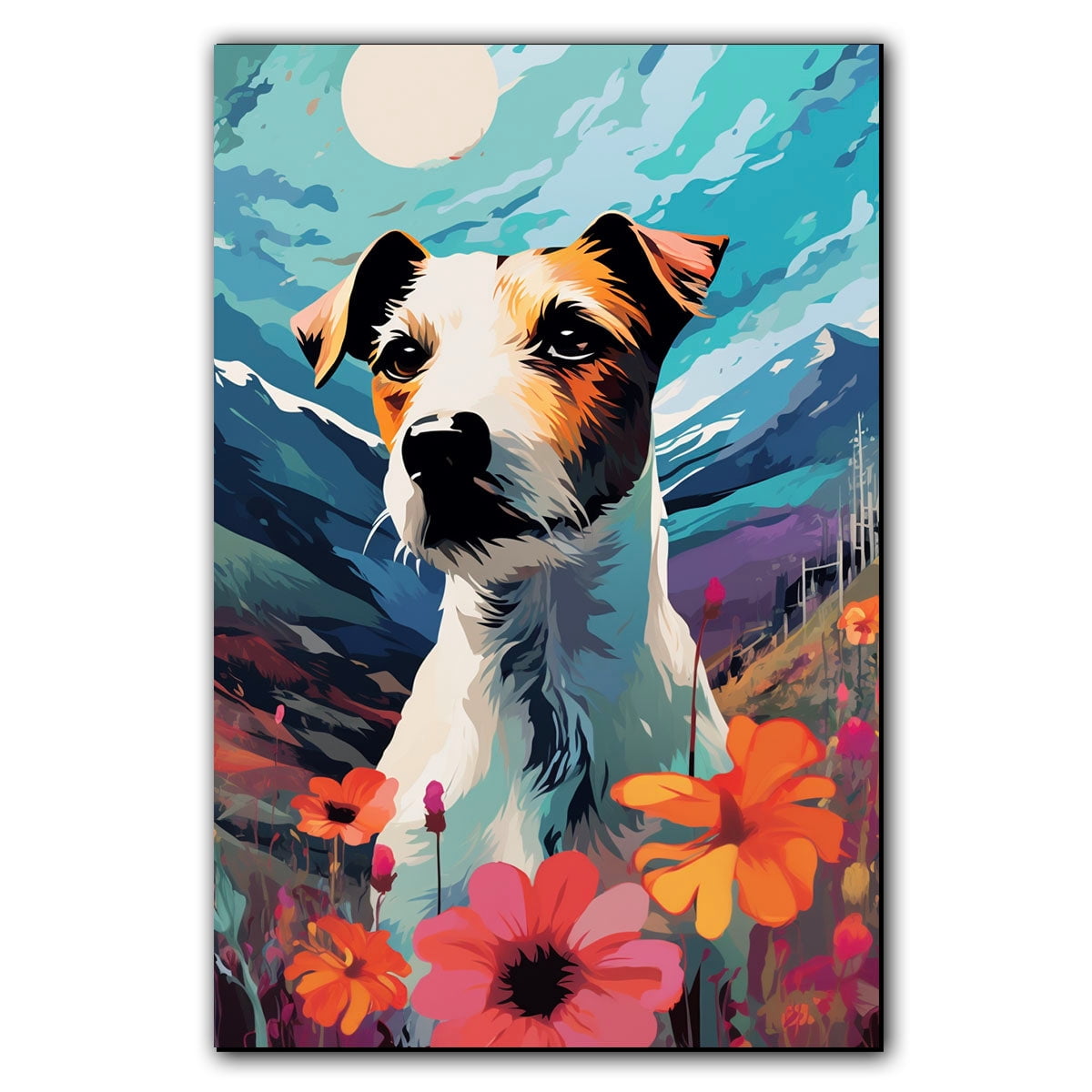 Parson Russell Terrier Dog Canvas Wall Art for Living Room, Funny ...