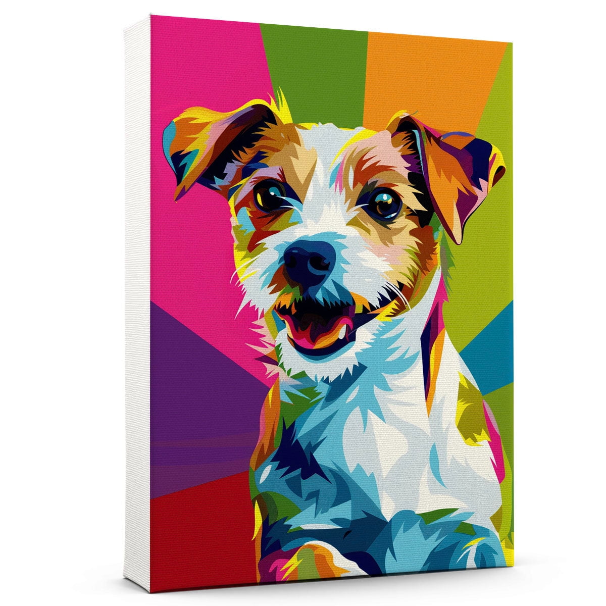 Parson Russell Terrier Poster Wall Art - Colorful Dog Canvas Wall Art ...