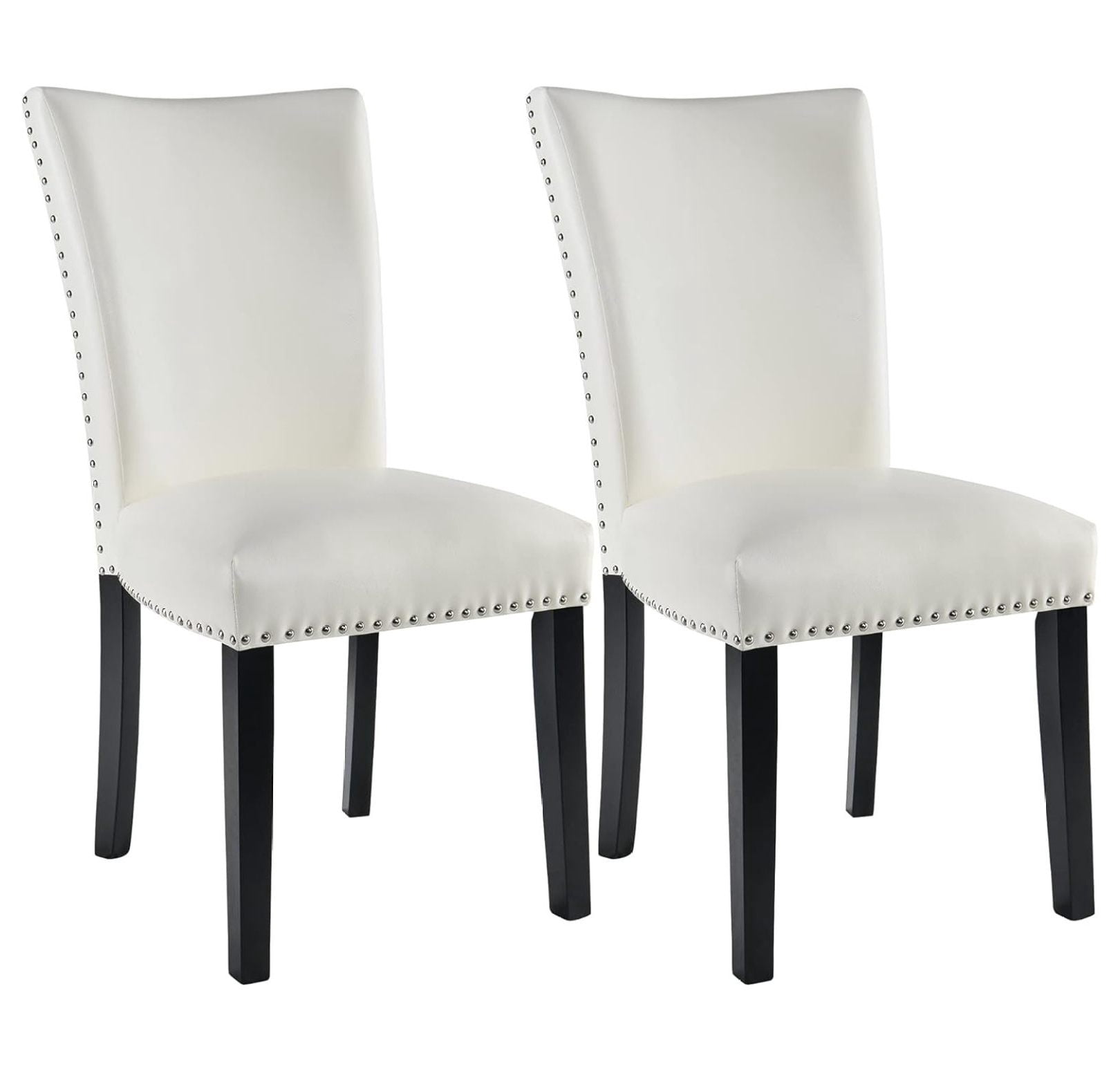 Parsons Chairs Faux Leather Dining Chairs Set of 2, Upholstered Century ...