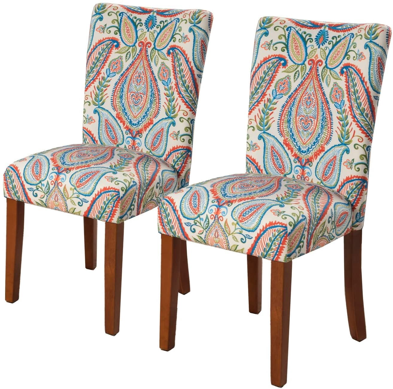 Parsons Classic Upholstered Accent Dining Chair, Set of 2, Colorful ...