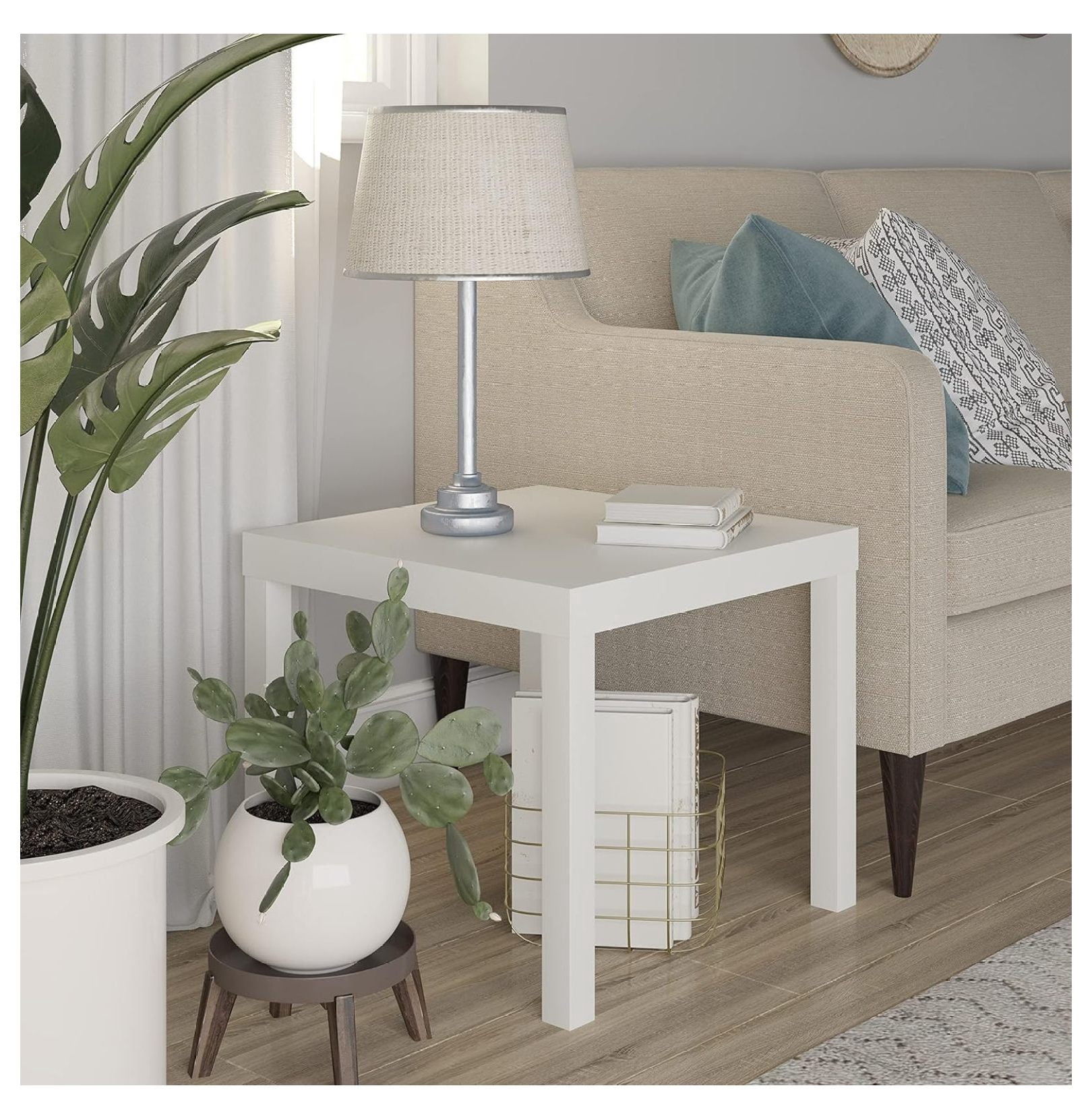 Parsons End Table, White - Walmart.com