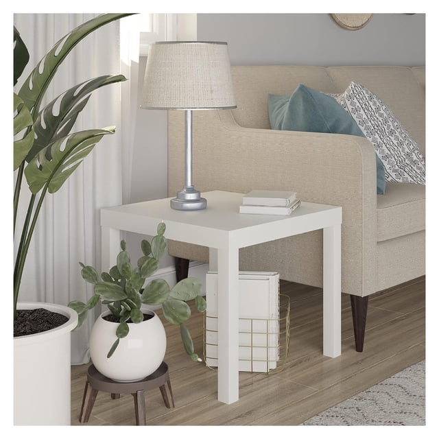 Parsons End Table, White - Walmart.com