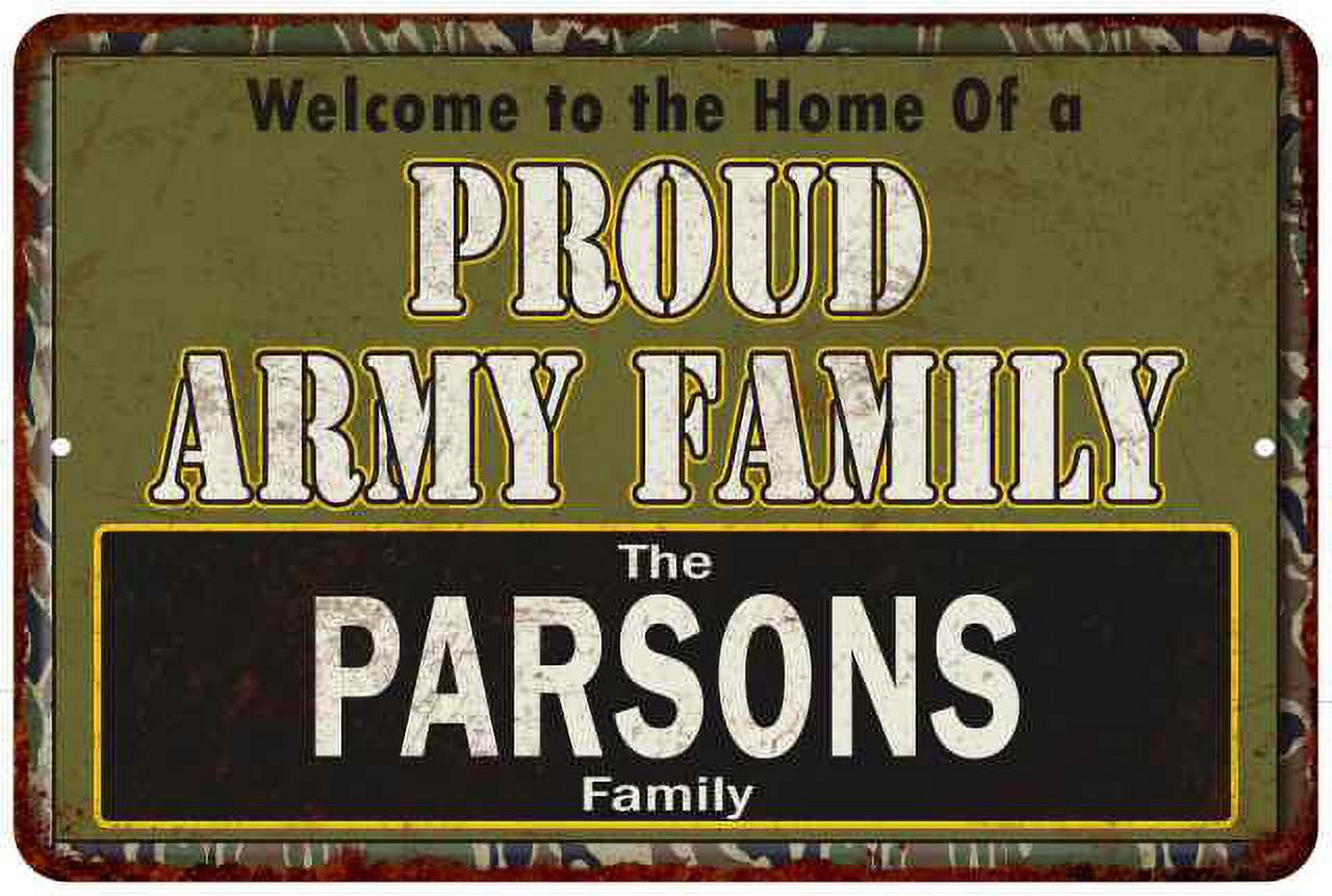 Parsons Proud Army Family Sign Gift 8x12 Metal Sign 108120023453 ...