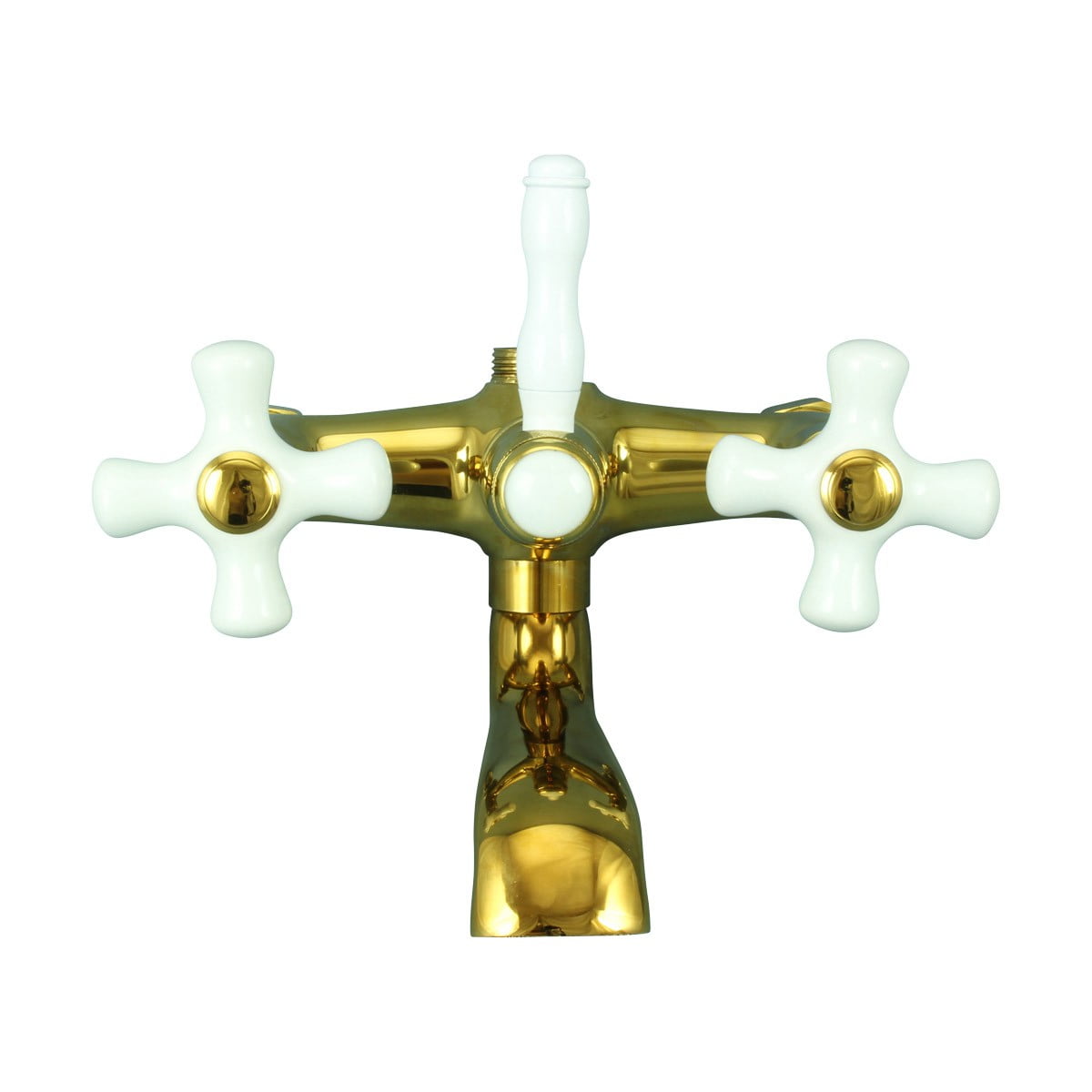 Part PVD Brass Cross Handle Porcelain Tub Faucet Bathroom Tap bathtub ...