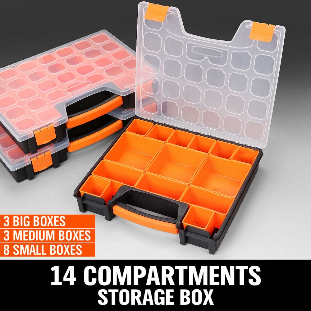 Part Storage Organizer with 22 Compartment Plastic Tool Box Bin Screw ...