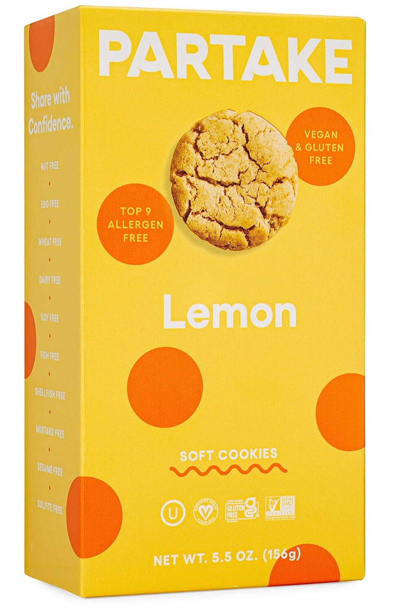 Partake Soft Baked Lemon Cookies, Vegan & Gluten-Free, Shelf-Stable ...