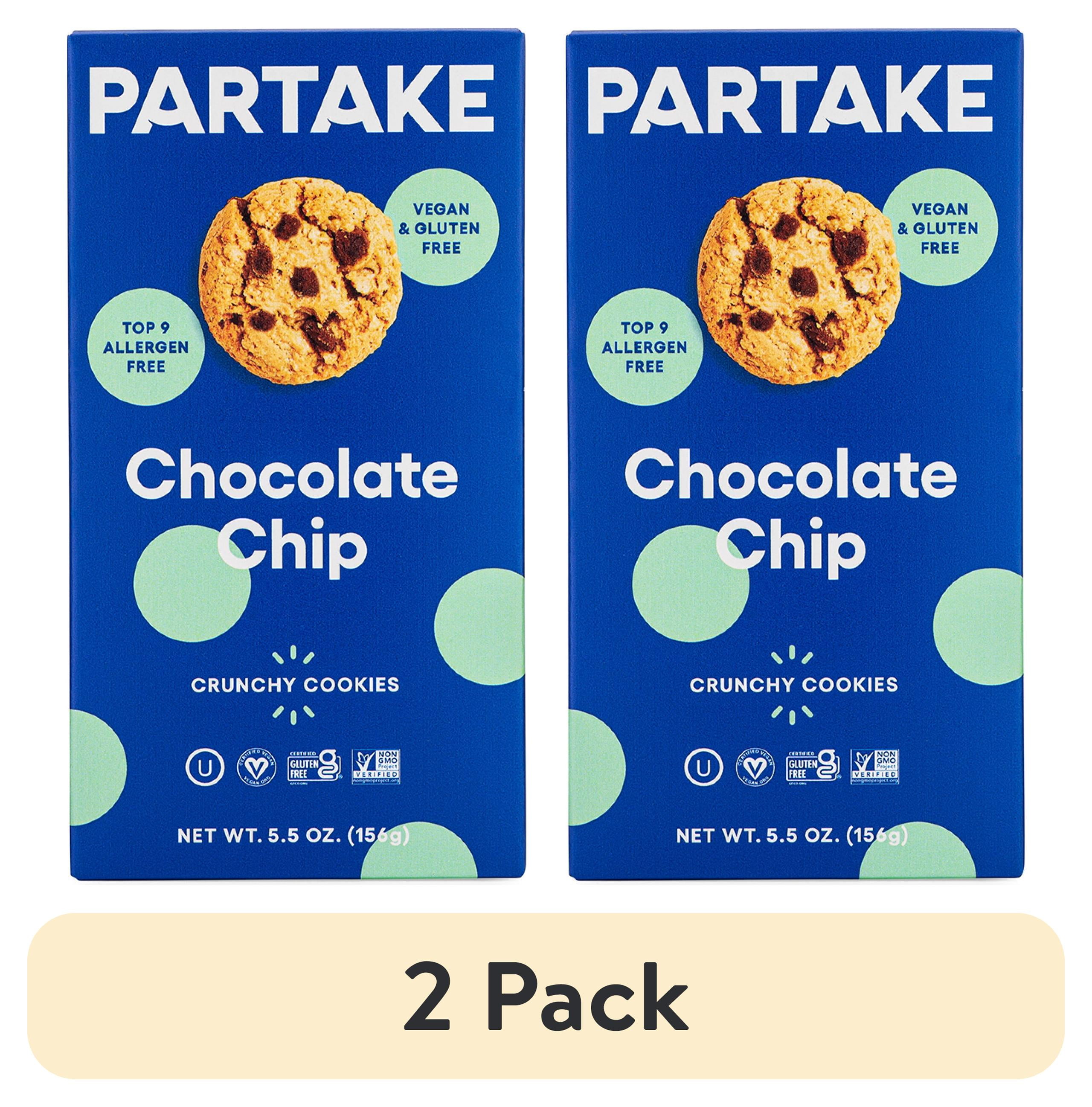 (2 pack) Partake Vegan & Gluten-Free Crunchy Chocolate Chip Cookies, 5. ...