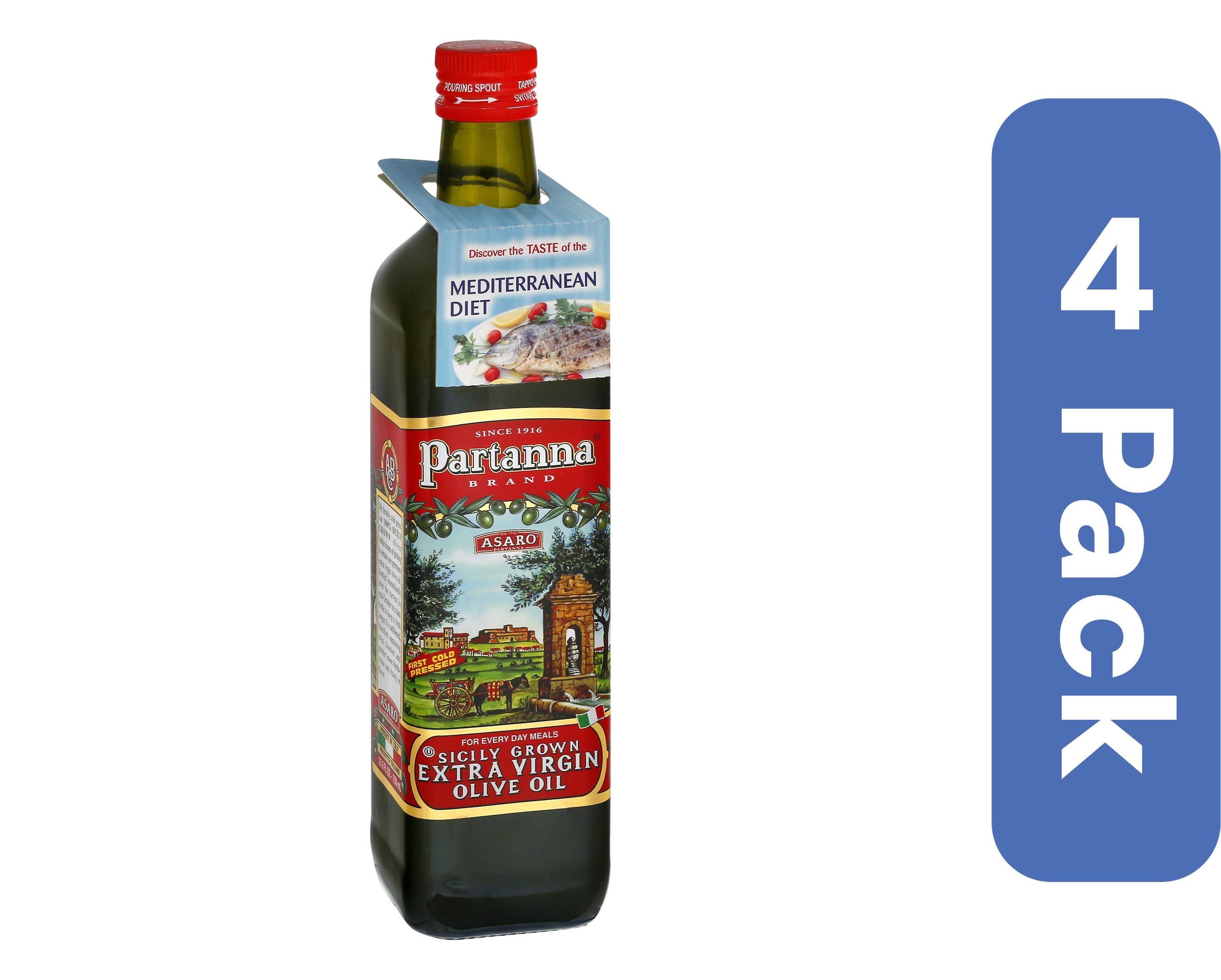 Partanna Everyday Extra Virgin Olive Oil 750 ml (Pack of 4) - Walmart.com