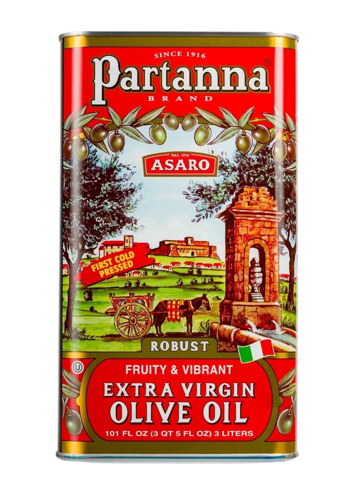 Partanna, Extra Virgin Olive Oil, 101 fl oz, Premium Sicilian EVOO ...