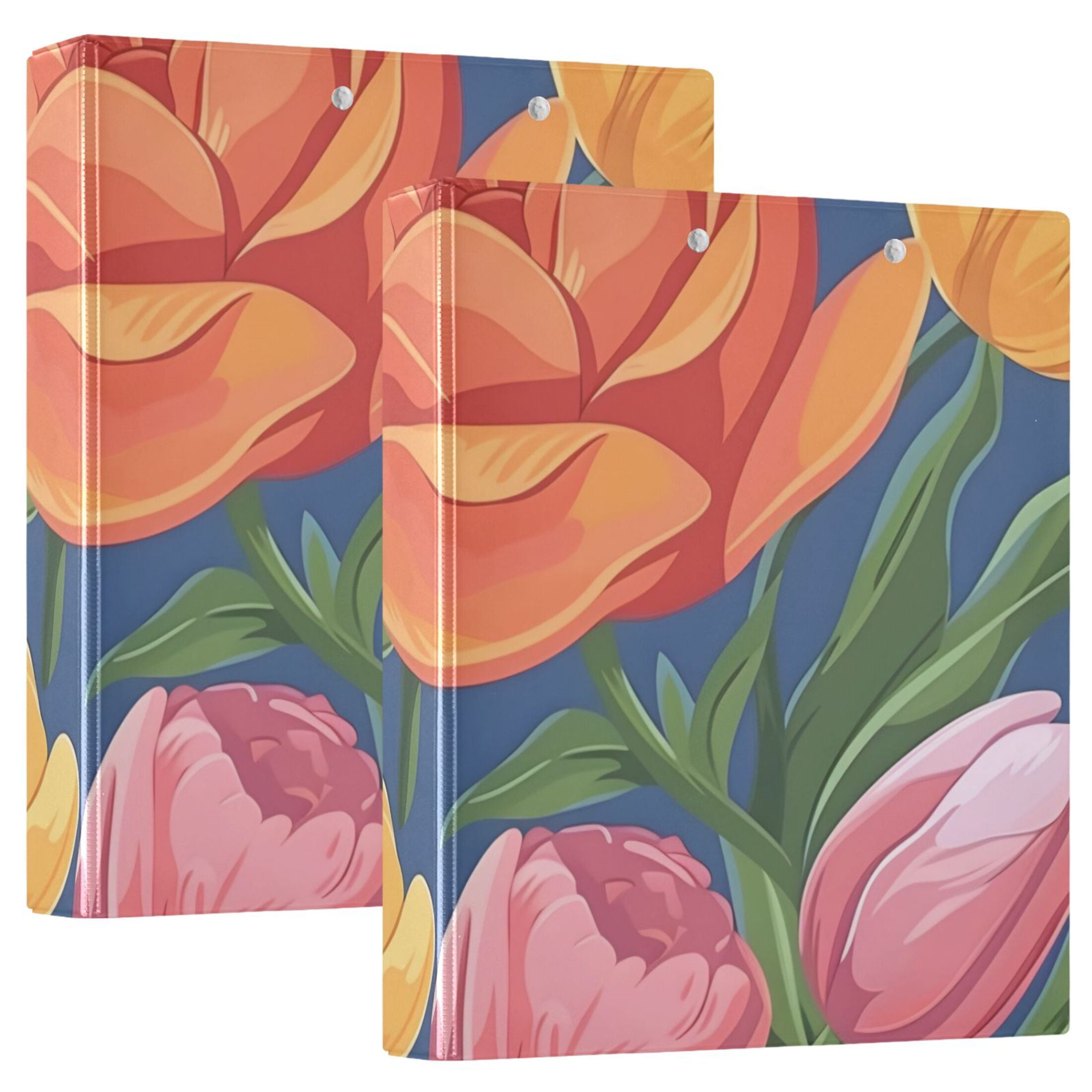 Partern Flowers 3 Ring Binders 1.5 inch Hardcover File Folders with ...