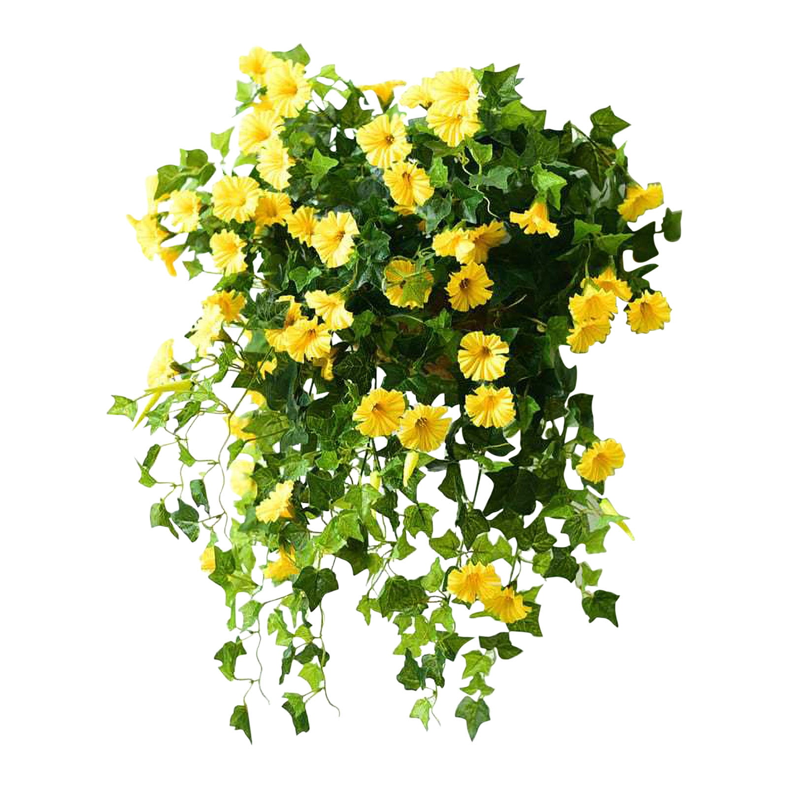 Partheme Artificial Flowers with Hanging Basket, Outdoor Faux Plants ...