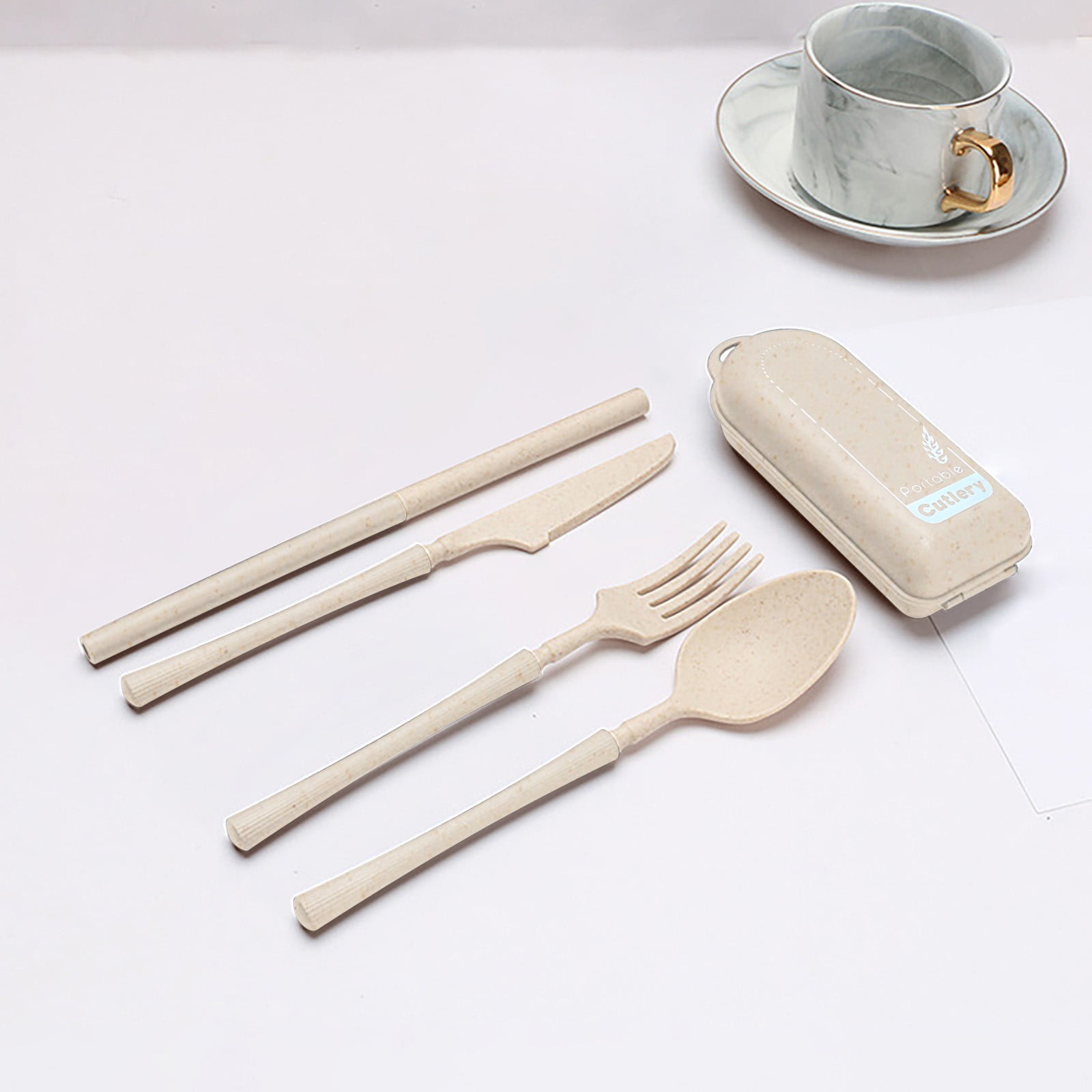 Partheme Folding Cutlery Set with Case, Travel Foldable Collapsible ...