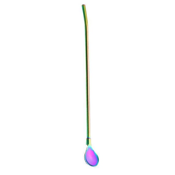 Partheme Metal Spoon Straws Drinking Spoons Reusable Bar Spoon Straw ...
