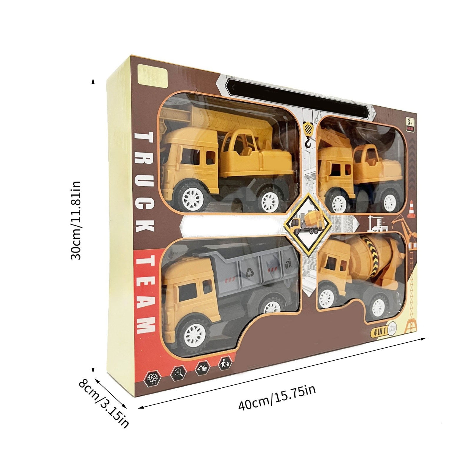 Partheme Novelty Toys 1 Counts Construction Vehicle Set Construction Fleets Road Signs ...